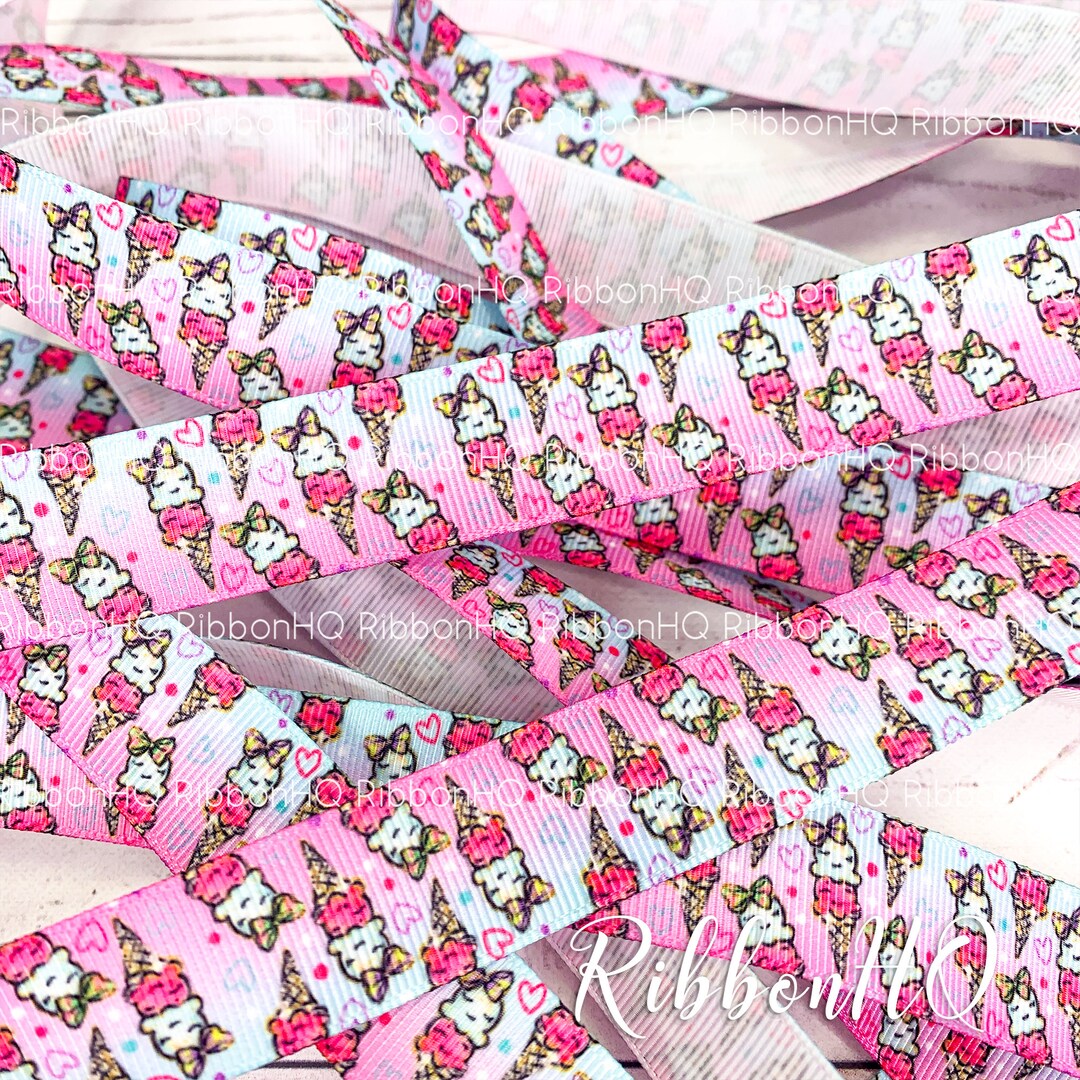 7/8" Ice Cream Ribbon - 7/8" Summer Ribbon - 7/8" Heat Trasnfer -7/8 ...