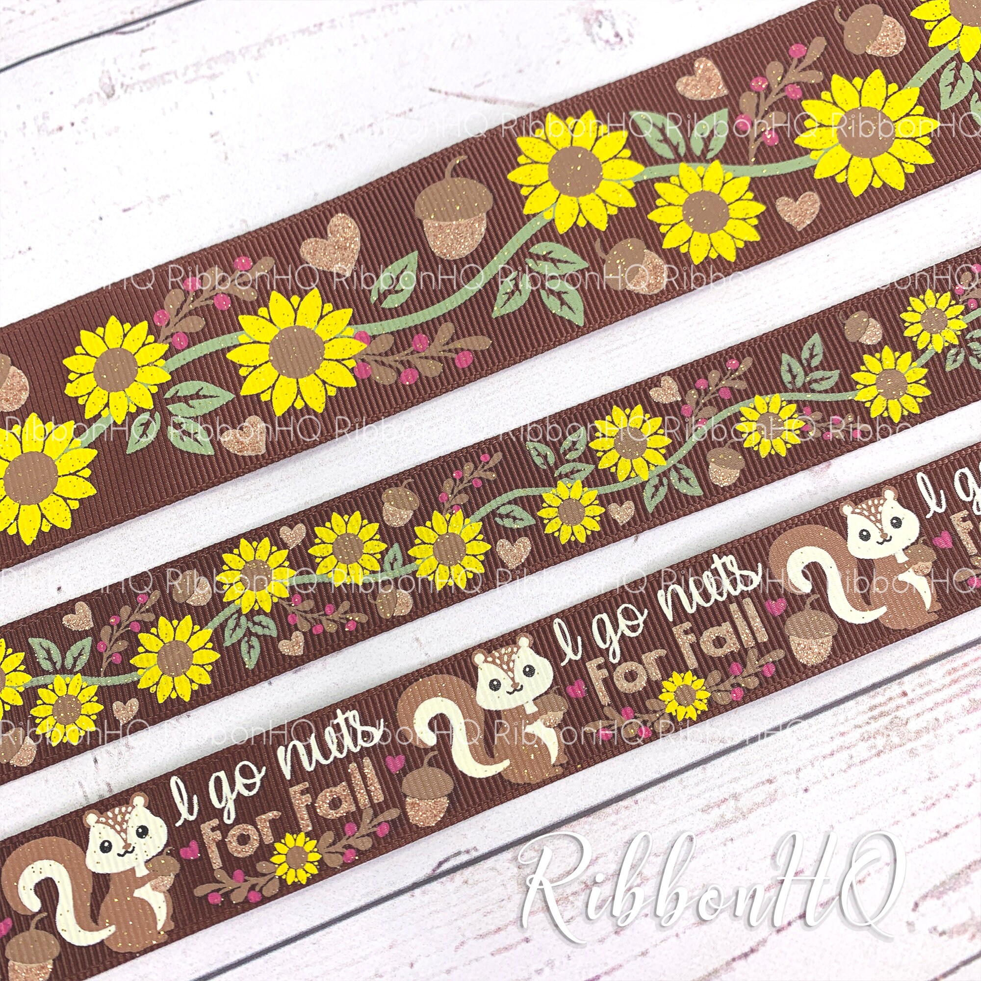 Autumn Vine Grosgrain Squirrel Ribbon 7/8 and | Etsy