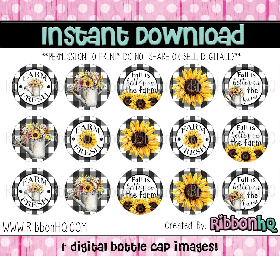 Sunflowers Buffalo Plaid Fall Farm Fresh Country BCI - Etsy