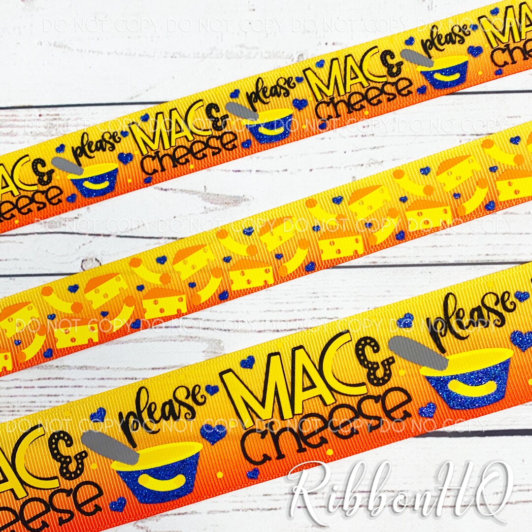 MAC & CHEESE Inspired Heat Transfer-grosgrain Ribbon-food-kids-ombre ...