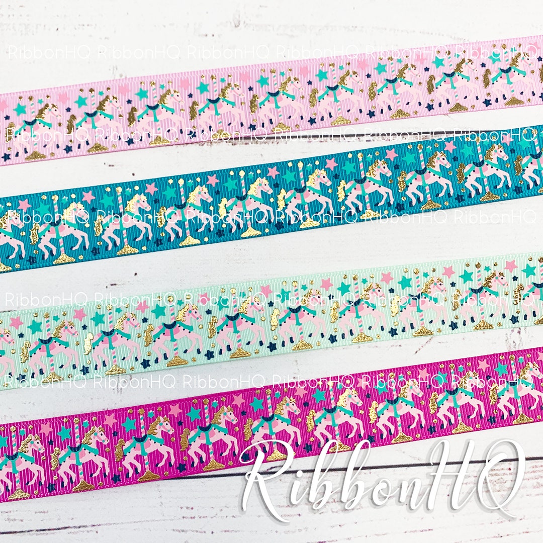 Carousel Grosgrain Ribbon 7/8 Grosgrain Ribbon Garden Rose Tropic Gold ...