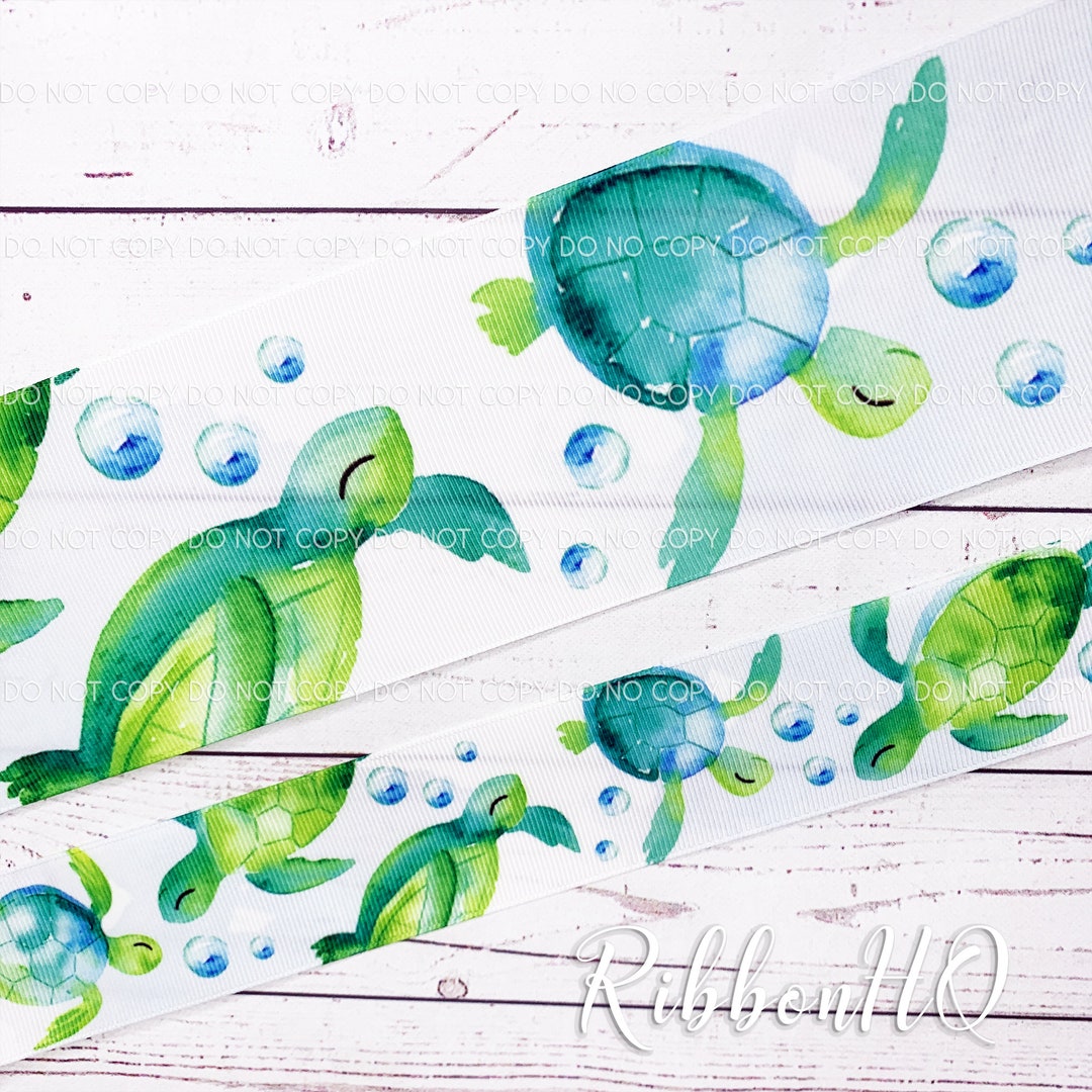 Sea Turtle Ribbon - Sea Life Ribbon, Ribbonhq, Summer Hairbows for ...