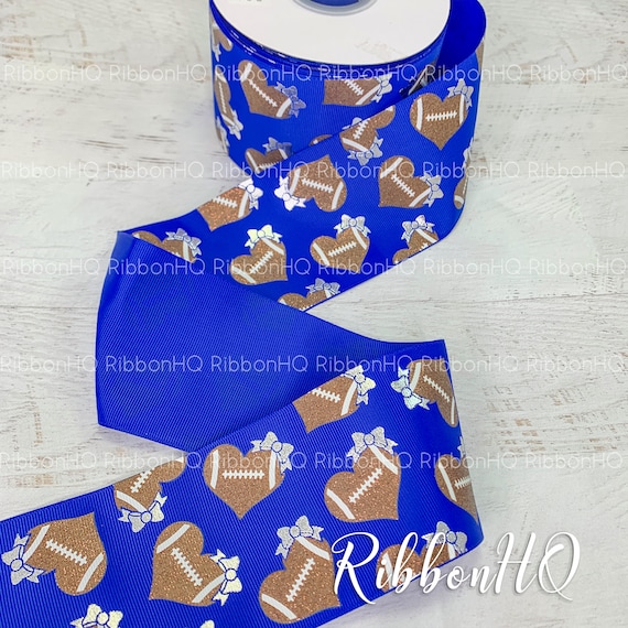 3 Football Ribbon football season Grosgrain Ribbon | Etsy