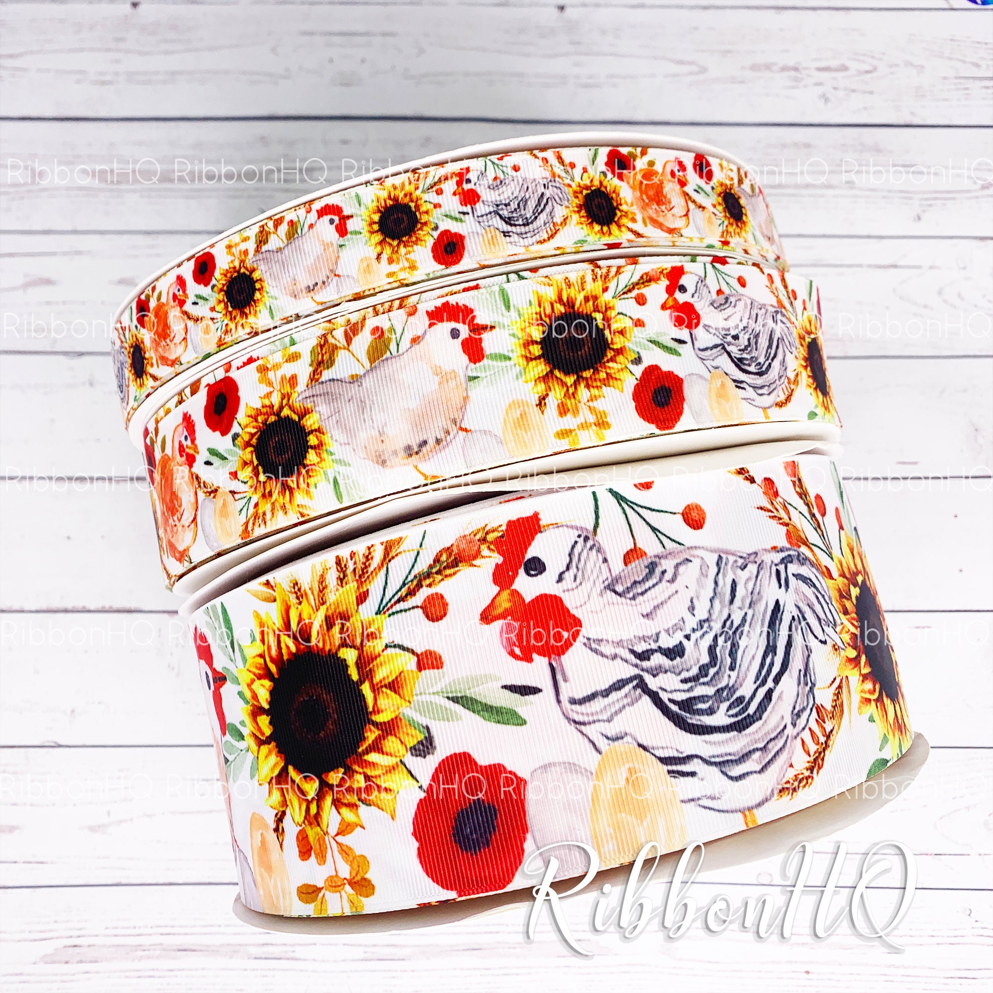 Chicken Ribbon- Hens With Sunflowers - Farm Animal Crafts - Poppies ...