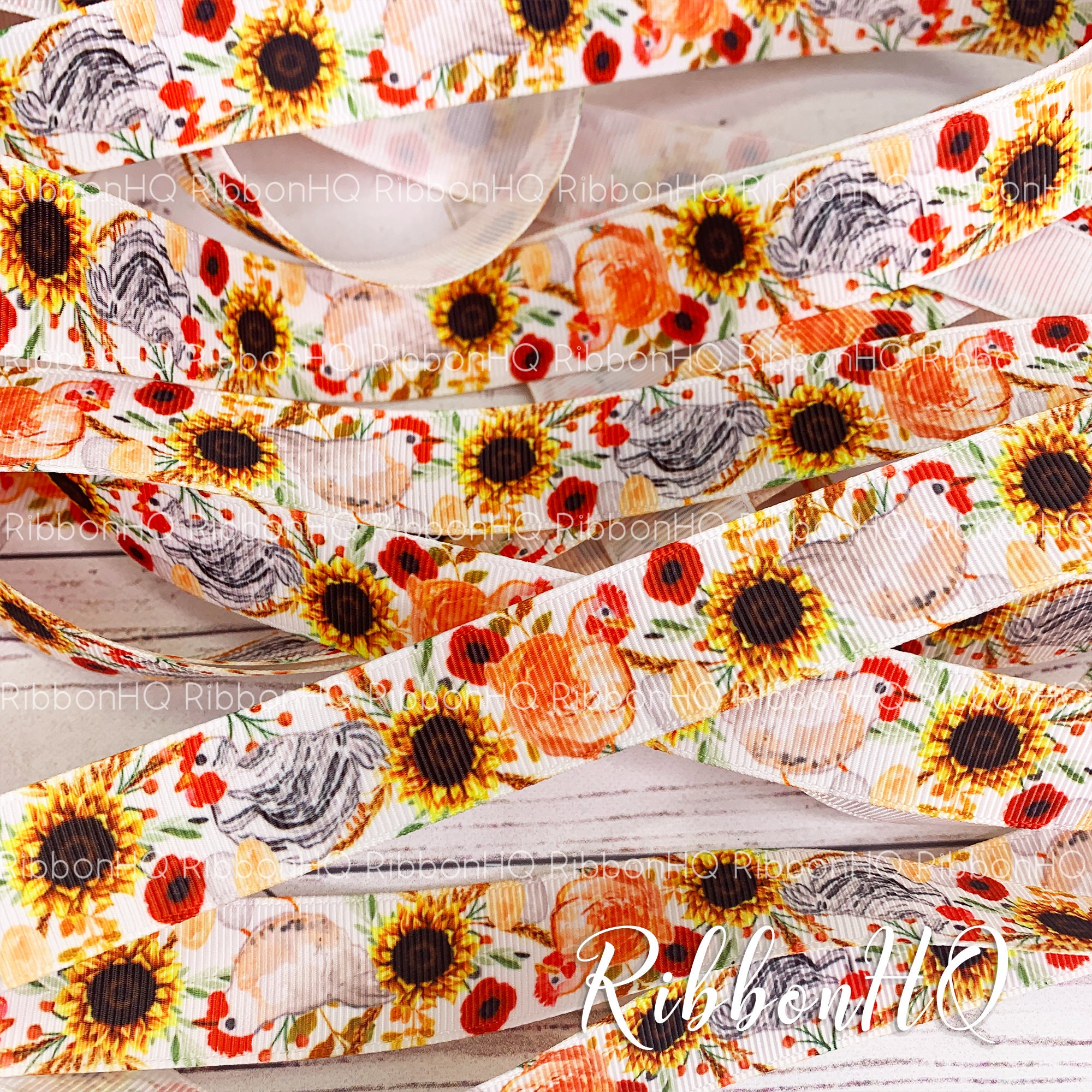 Chicken Ribbon- Hens With Sunflowers - Farm Animal Crafts - Poppies ...