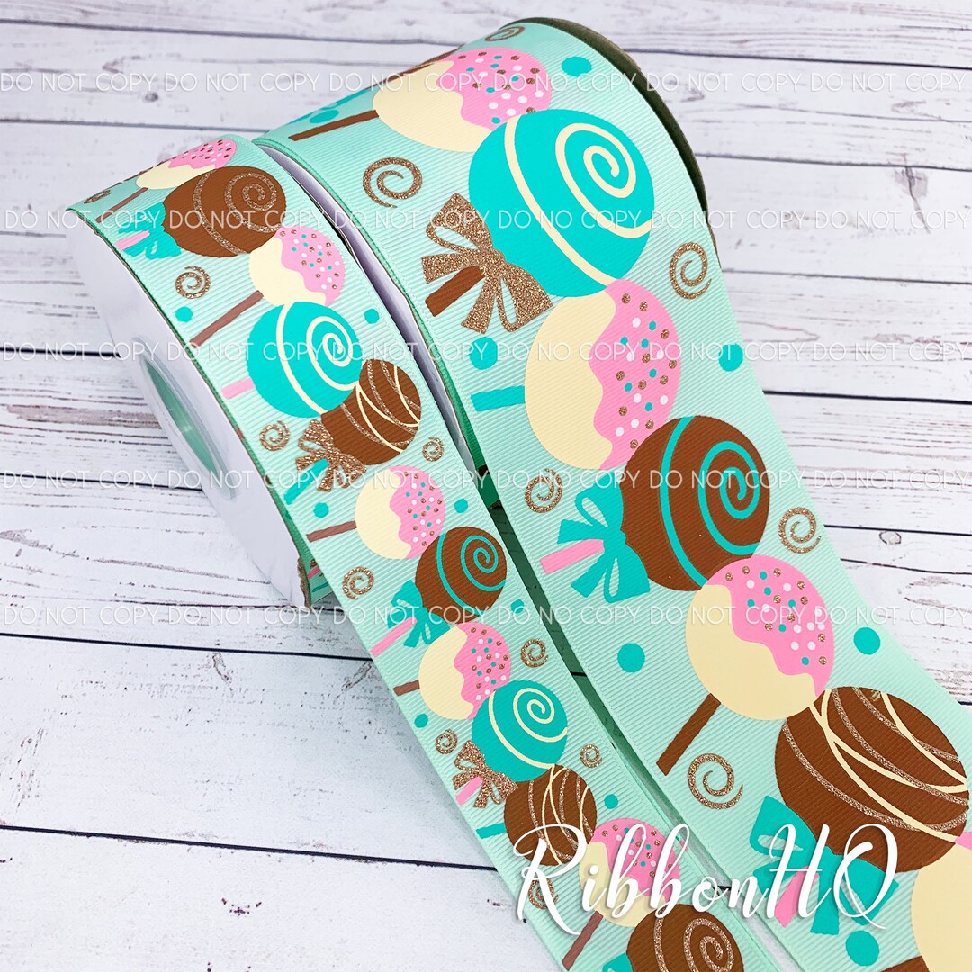 Cake Pop Ribbon- 1.5" and 3" Grosgrain Ribbon- Baking- Food- Party- U.S ...