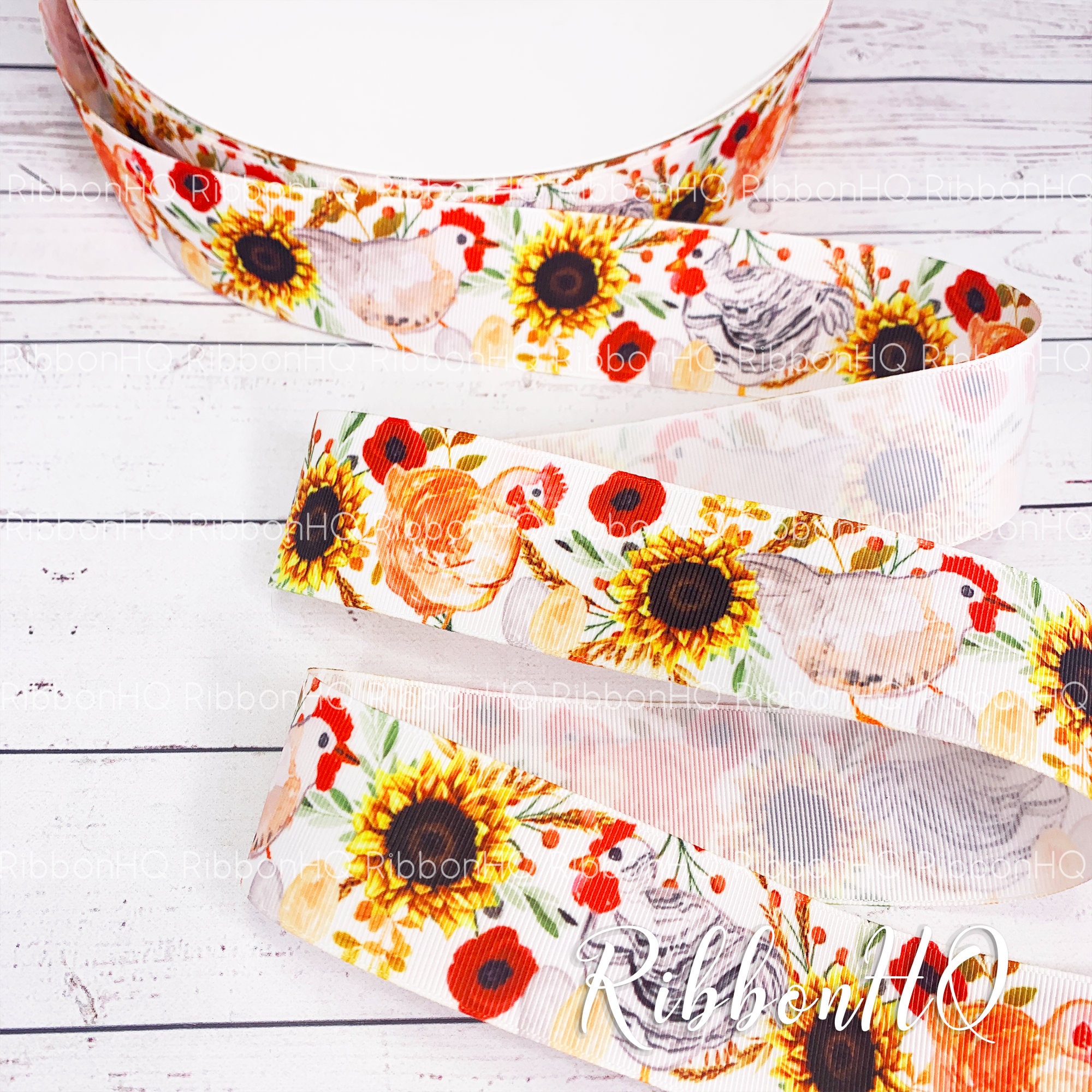 Chicken Ribbon Hens With Sunflowers Farm Animal Crafts - Etsy