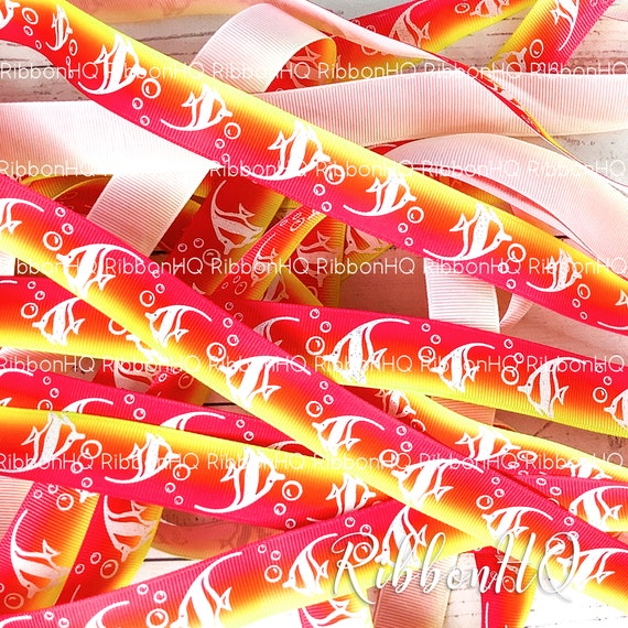 7/8 Fish Ribbon Ocean Ribbon Tropical Ribbon Ribbon | Etsy