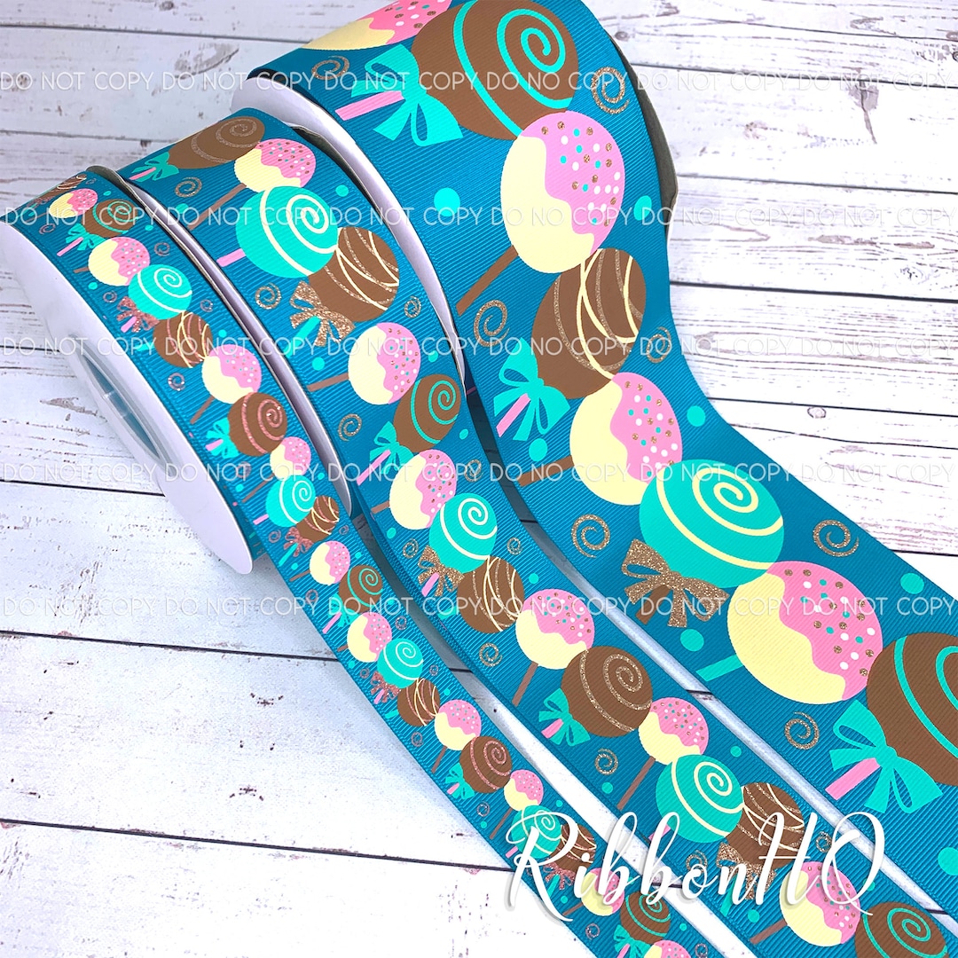 Cake Pop Ribbon- 7/8", 1.5" and 3" Grosgrain Ribbon- Baking- Food ...