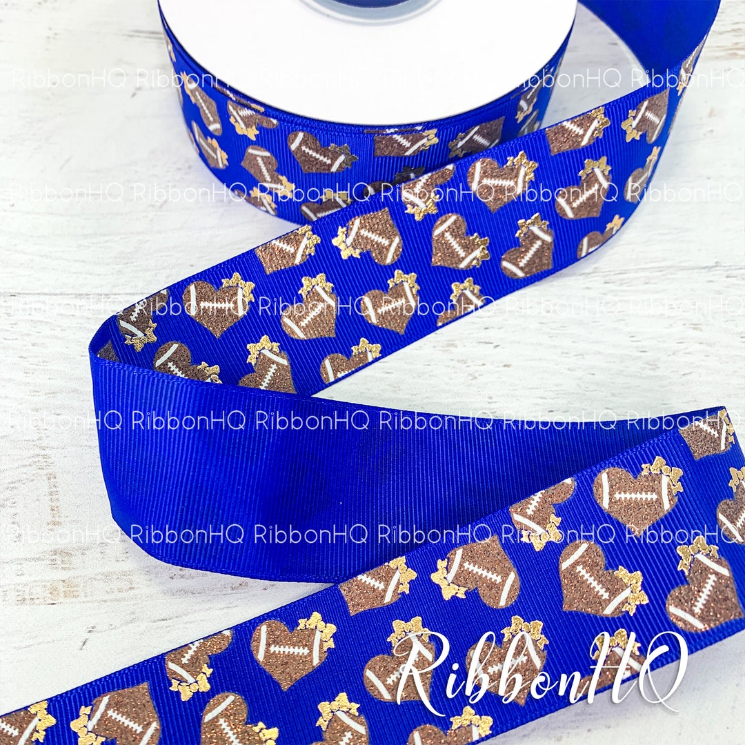 1.5" Football Ribbon - Football Season- Grosgrain Ribbon - Hairbows ...