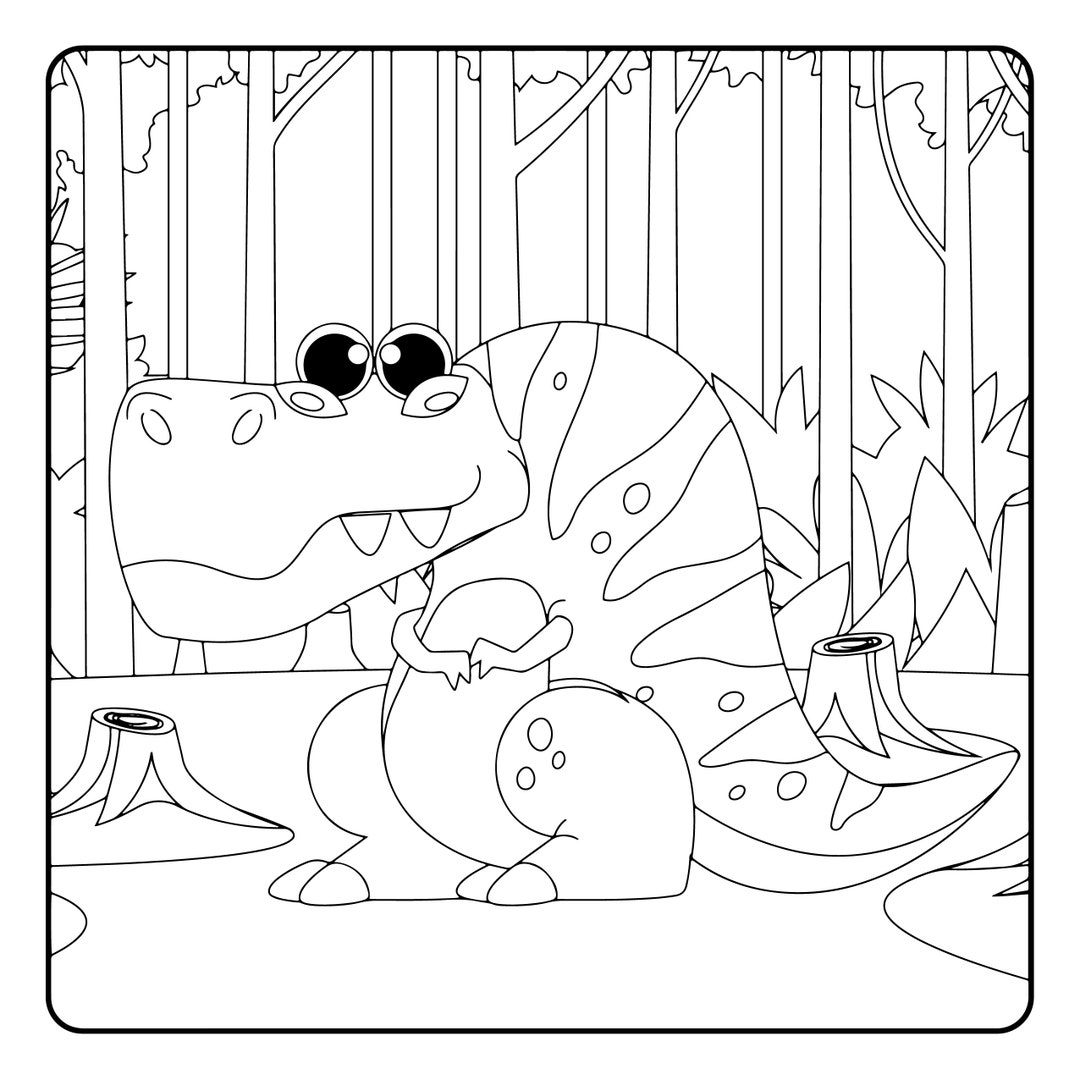 Dino Coloring Pages - Etsy
