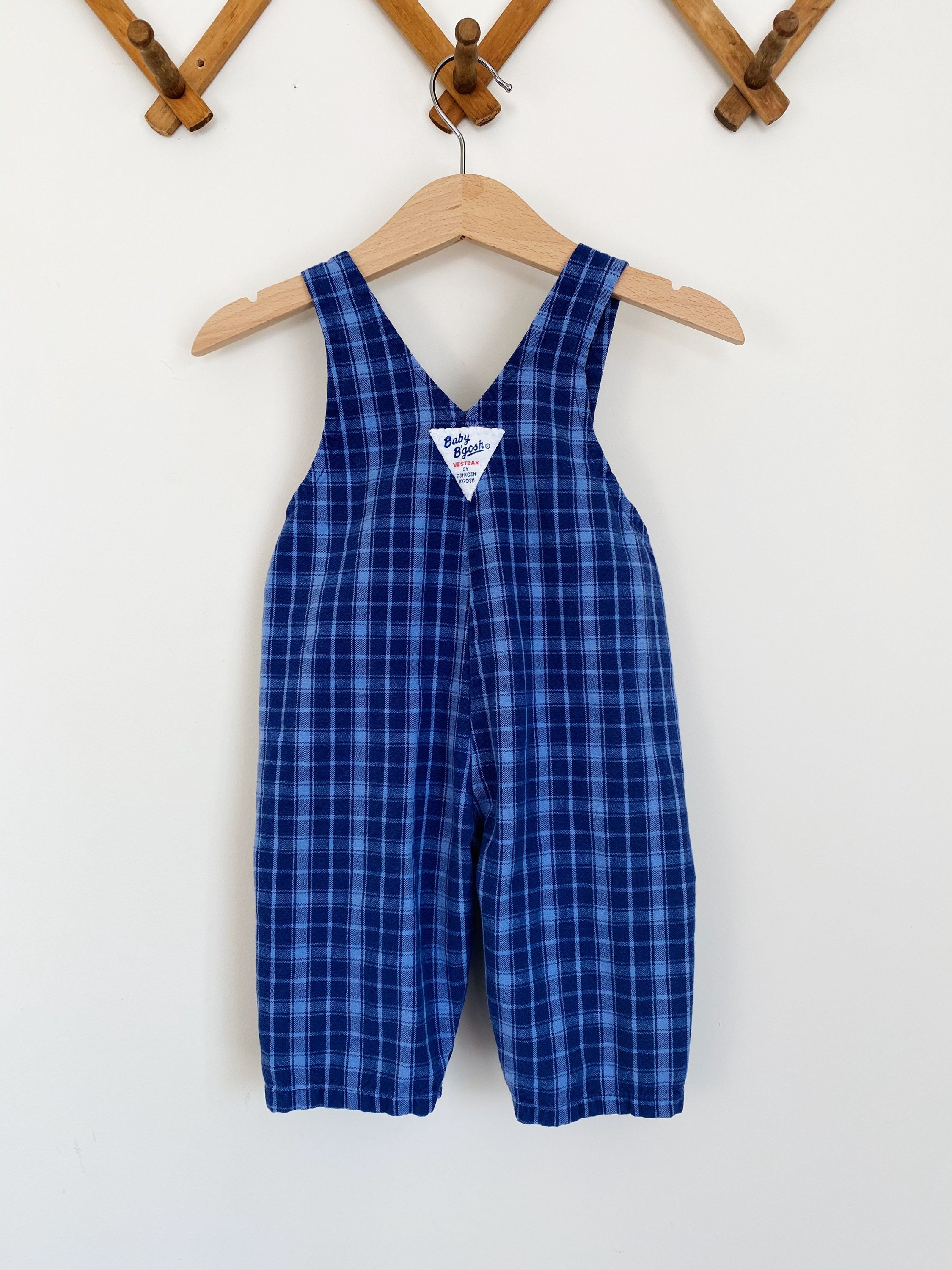 Monos azules a cuadros vintage - Etsy España