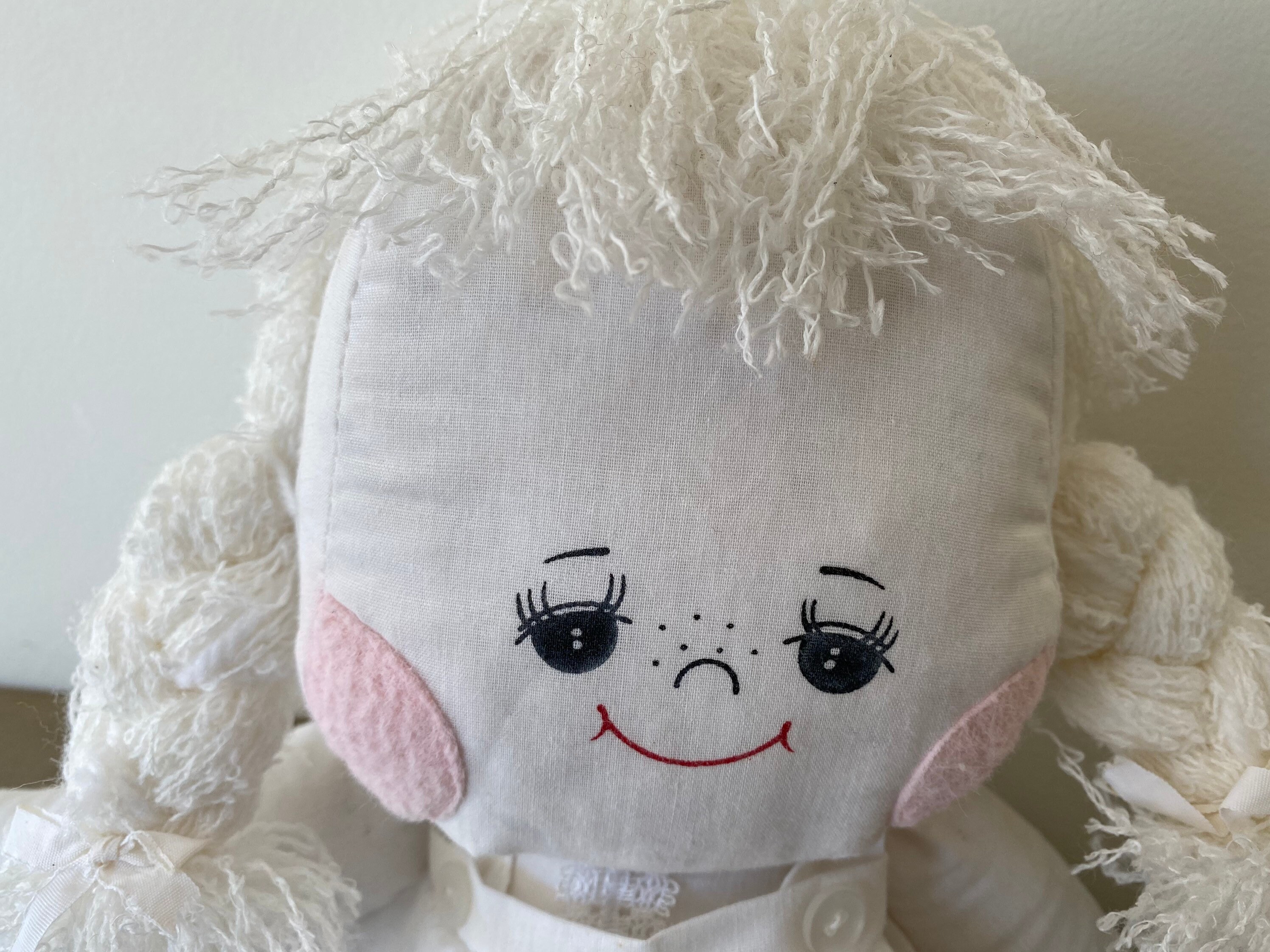 Vintage White Rag Doll - Etsy