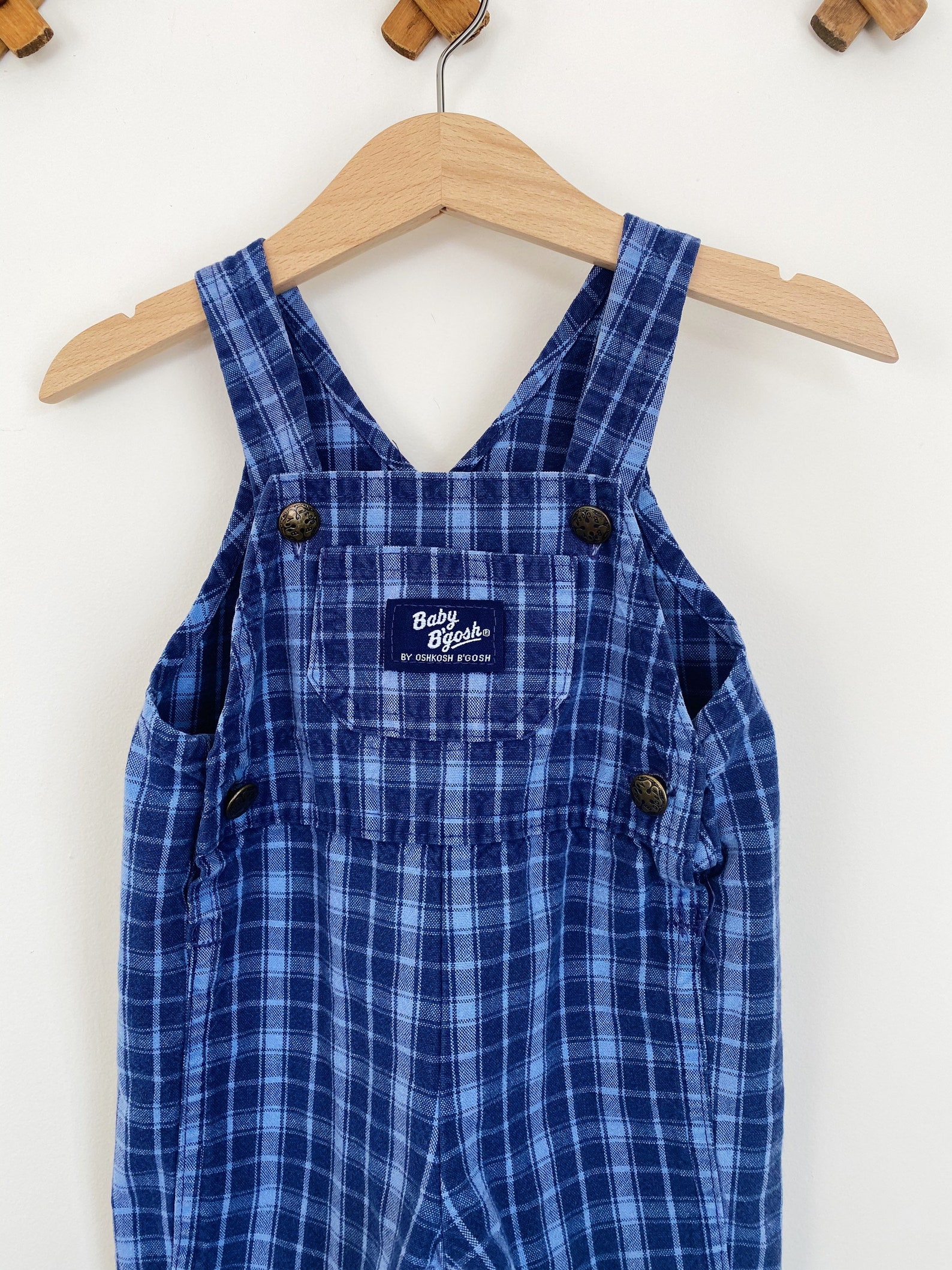 Monos azules a cuadros vintage - Etsy España