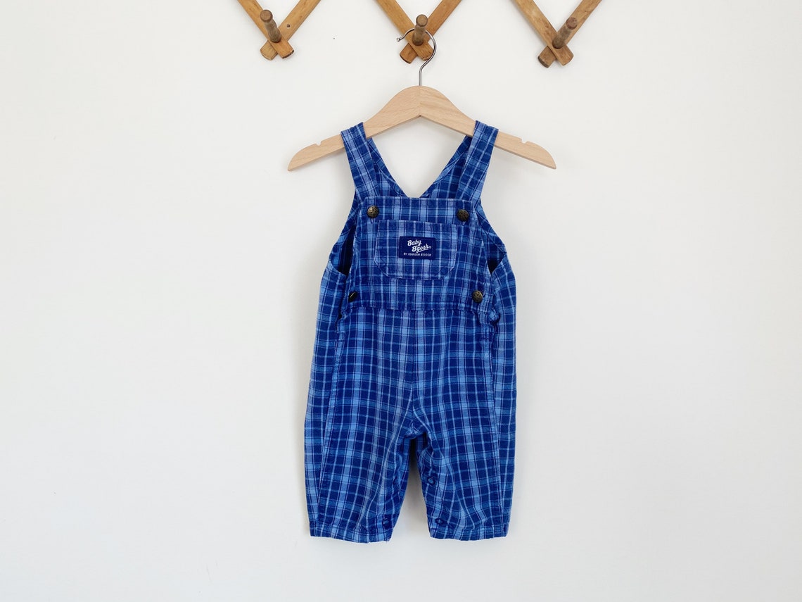 Monos azules a cuadros vintage - Etsy España