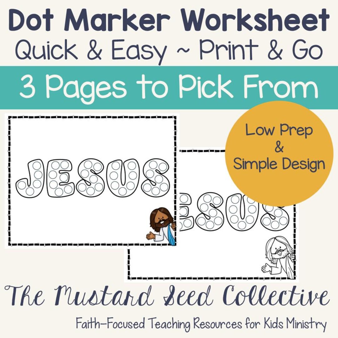 Jesus Dot Marker Worksheets: Christian Preschool Activity (digital ...