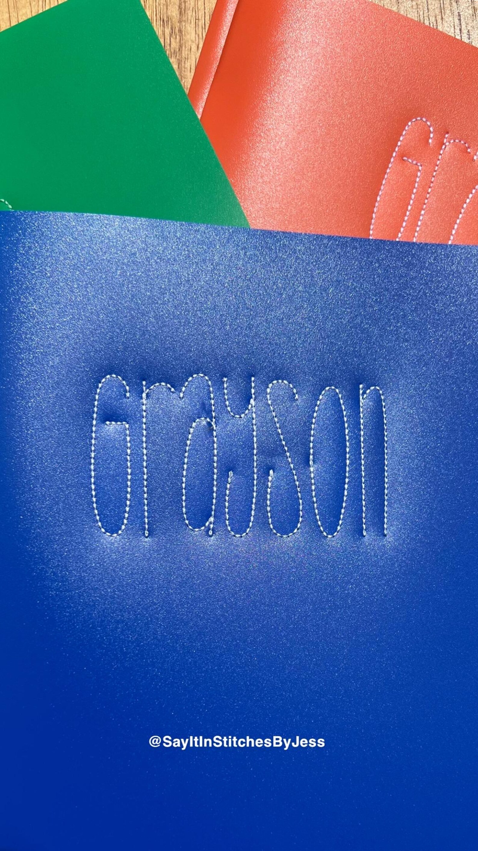 Personalized Embroidered Plastic Folder With Prongs and Pockets ...