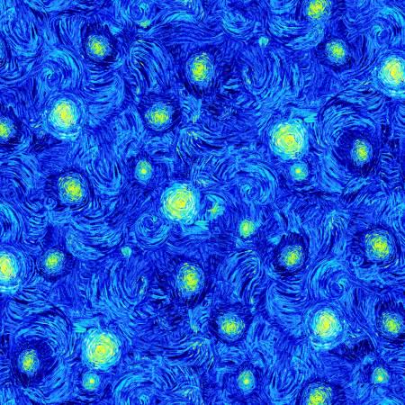 Timeless Treasures Fabric - Starry Swirling Texture Sky - Poppy Dreams ...