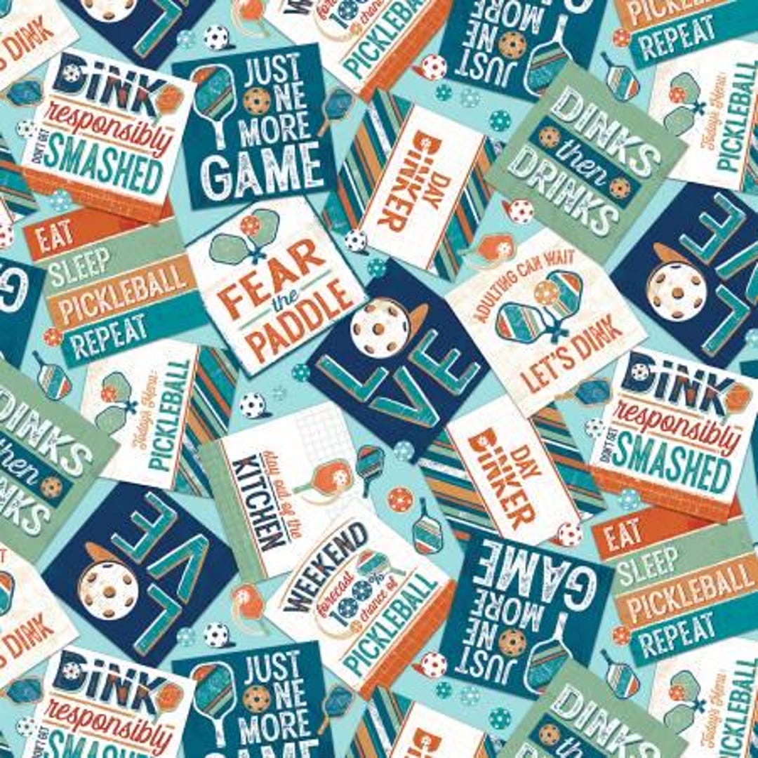 P&B Textiles Pickleball Fabric - Tossed Pickleball Patches - Pickleball ...