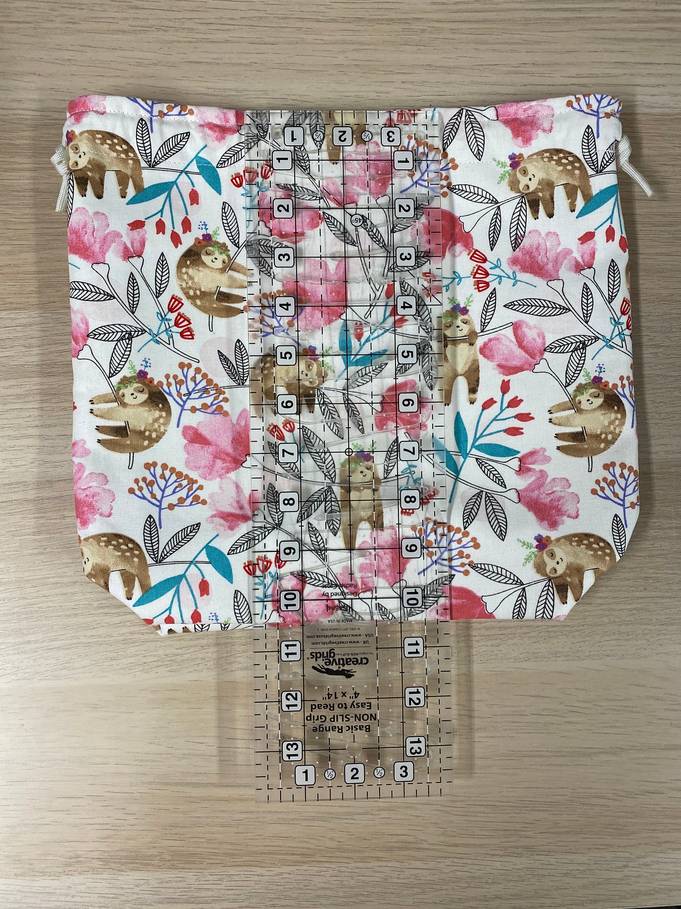 Sloth Project Bag Handmade Drawstring Bag Knitting Bag - Etsy Nederland