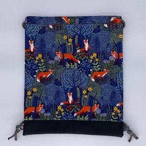 Fox Drawstring Bag Handmade Drawstring Bag Drawstring Backpack on the ...