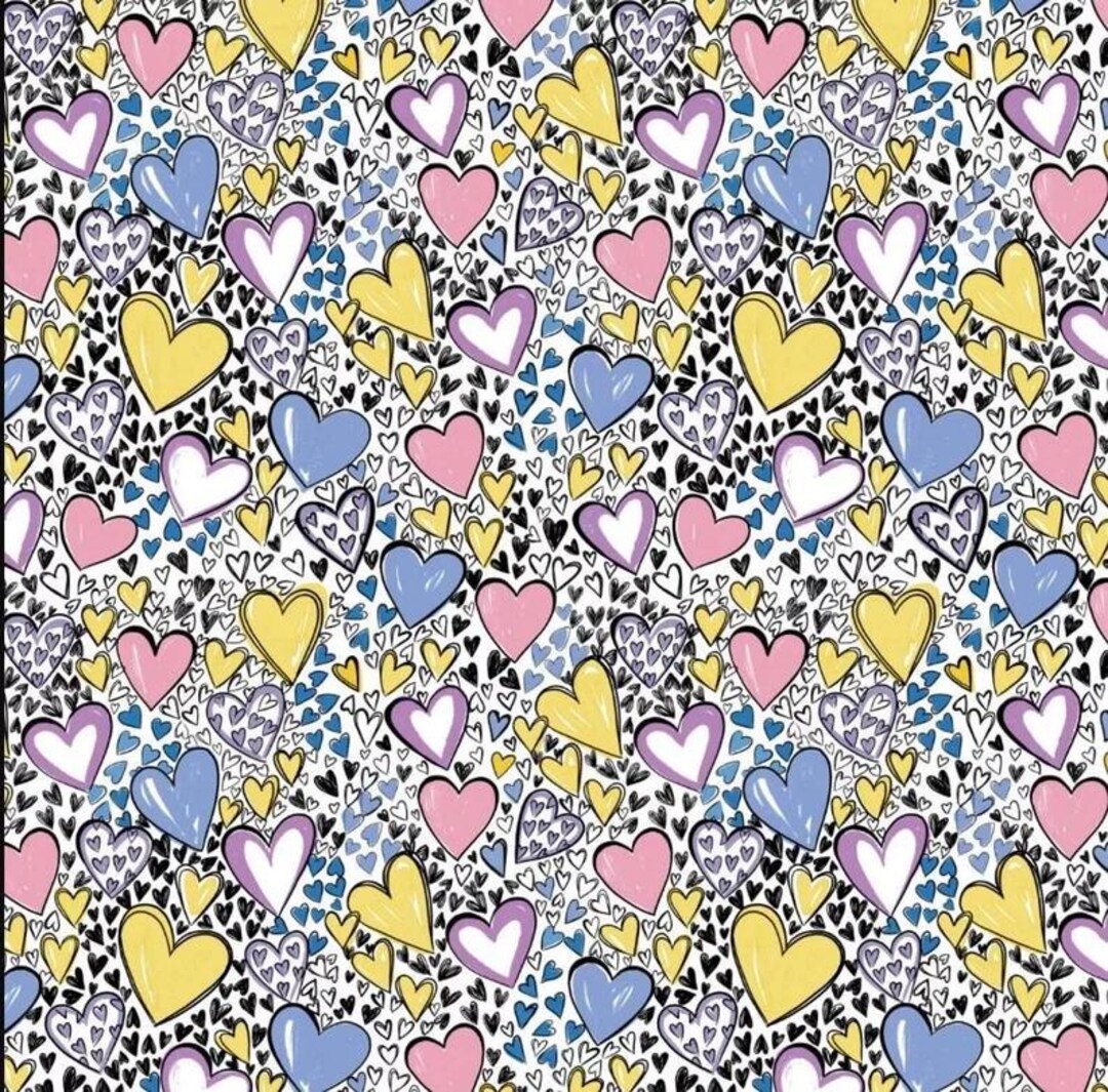 Camelot Fabric - Mysticat Hearts - Cat Fabric - Cotton Fabric - 1 Yard ...