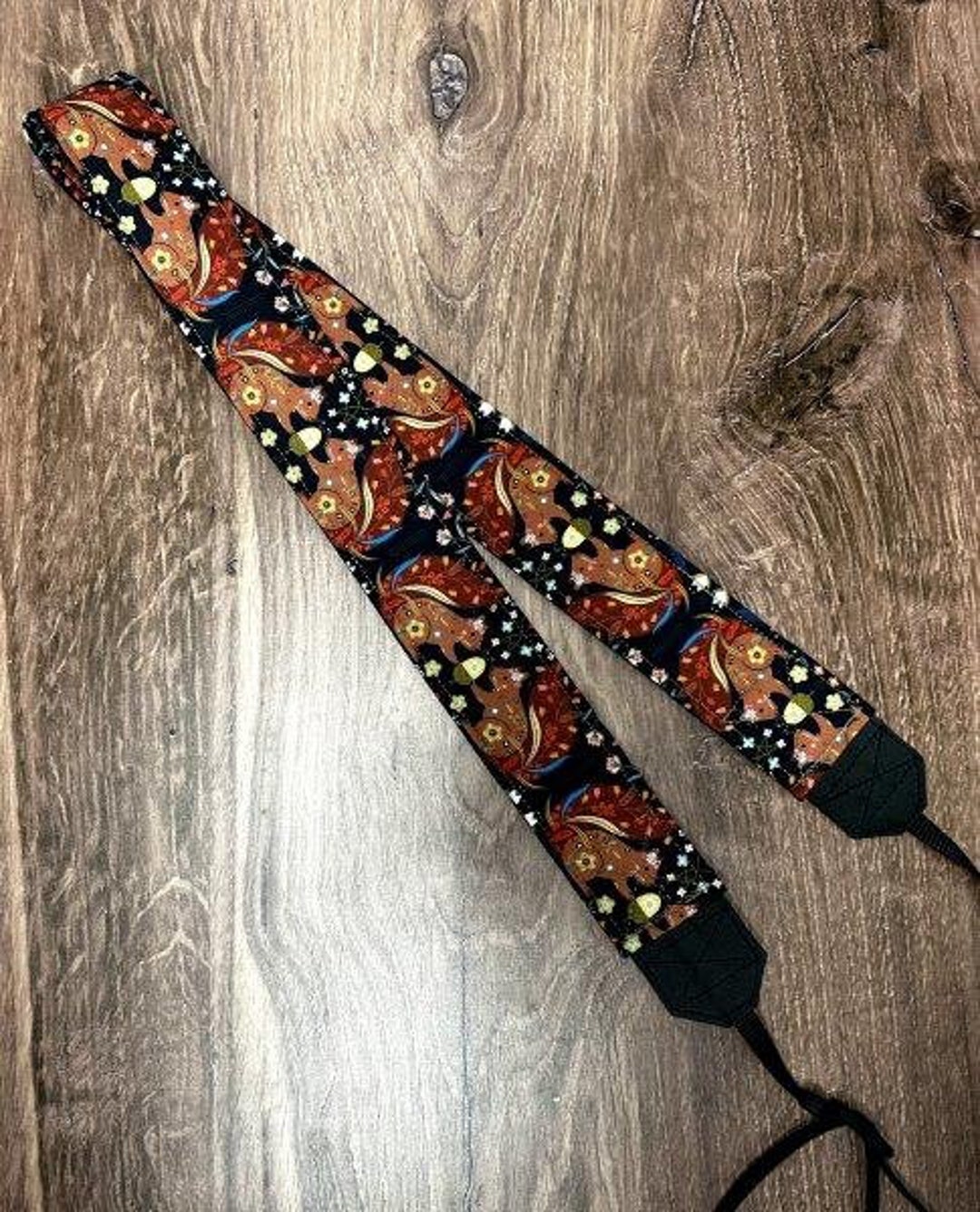 Squirrel Adjustable Handmade Fabric Camera Strap - DSLR Strap ...