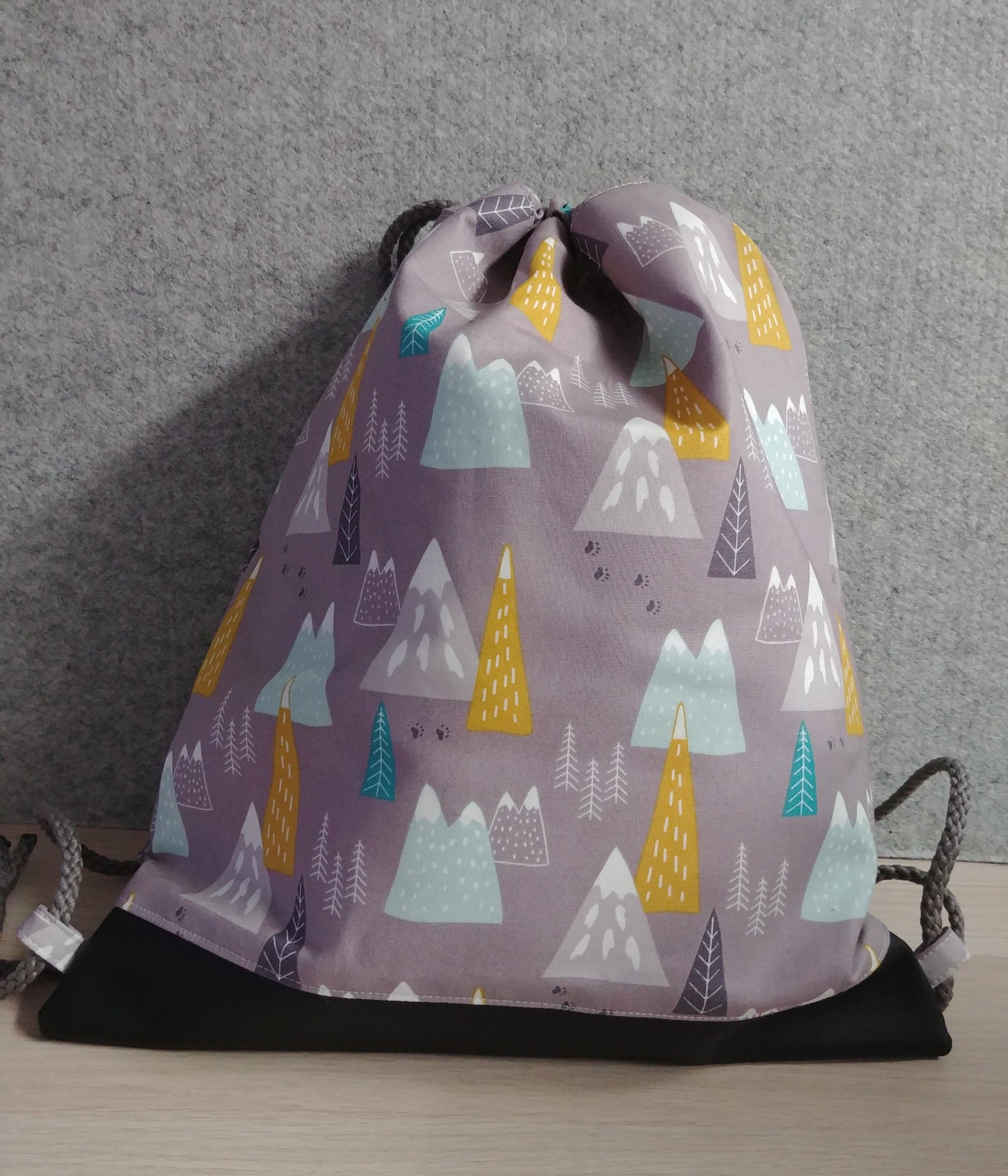 Mountain Drawstring Bag - Handmade Drawstring Bag – Drawstring Backpack ...