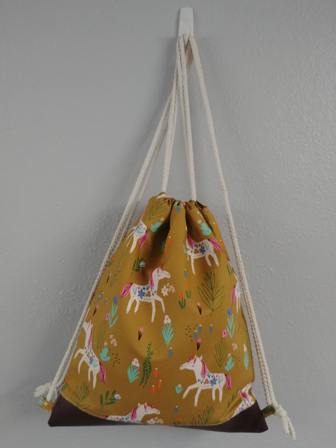Unicorn Drawstring Bag - Handmade Drawstring Bag – Drawstring Backpack ...