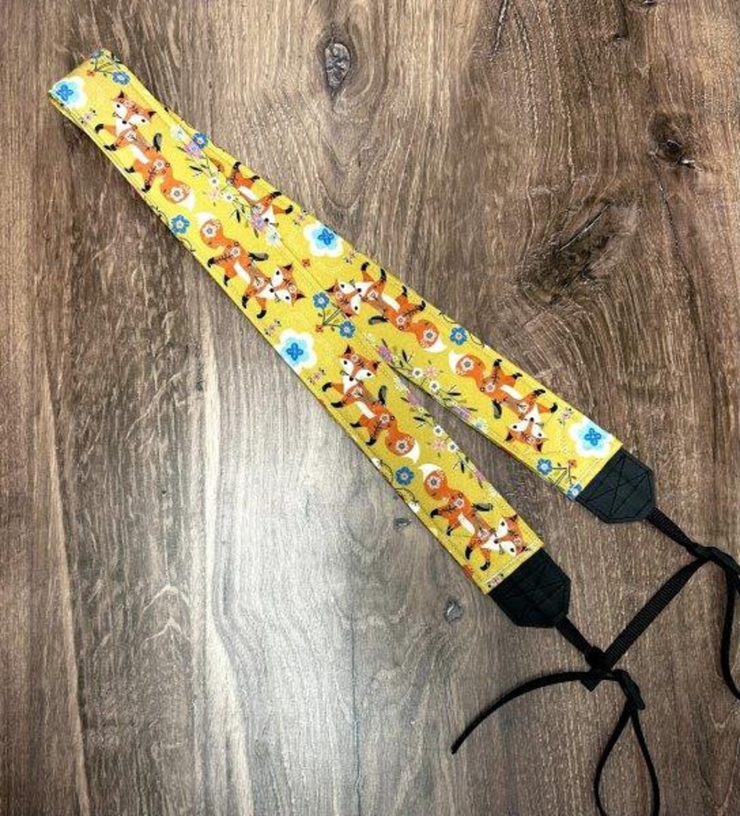 Fox Adjustable Handmade Fabric Camera Strap - DSLR Strap - Photography ...