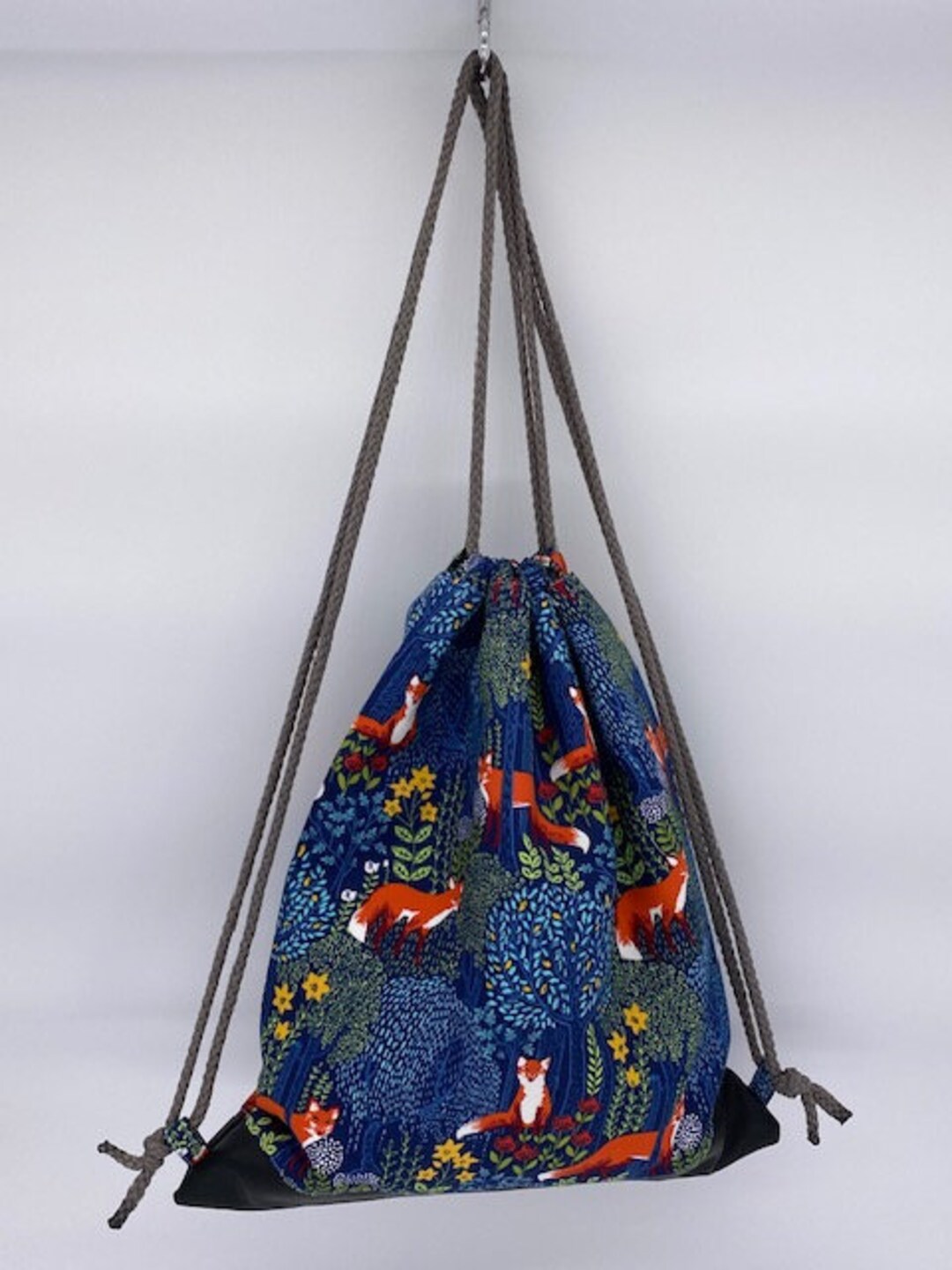 Fox Drawstring Bag Handmade Drawstring Bag Drawstring Backpack on the ...