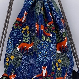 Fox Drawstring Bag Handmade Drawstring Bag Drawstring Backpack on the ...