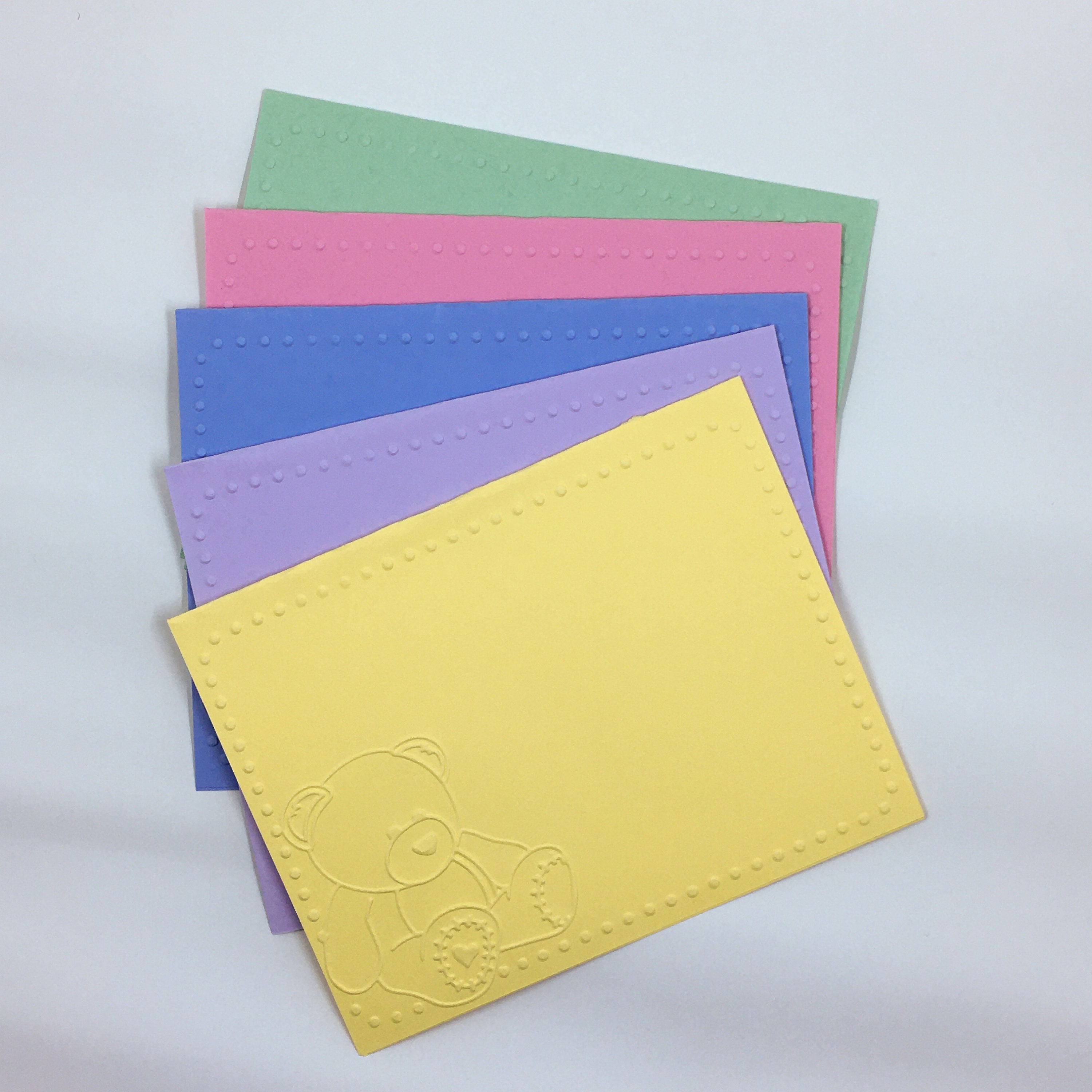 Pastel Teddy Bear Note Cards, 5 Pack Cards, Baby Shower Cards, Baby ...
