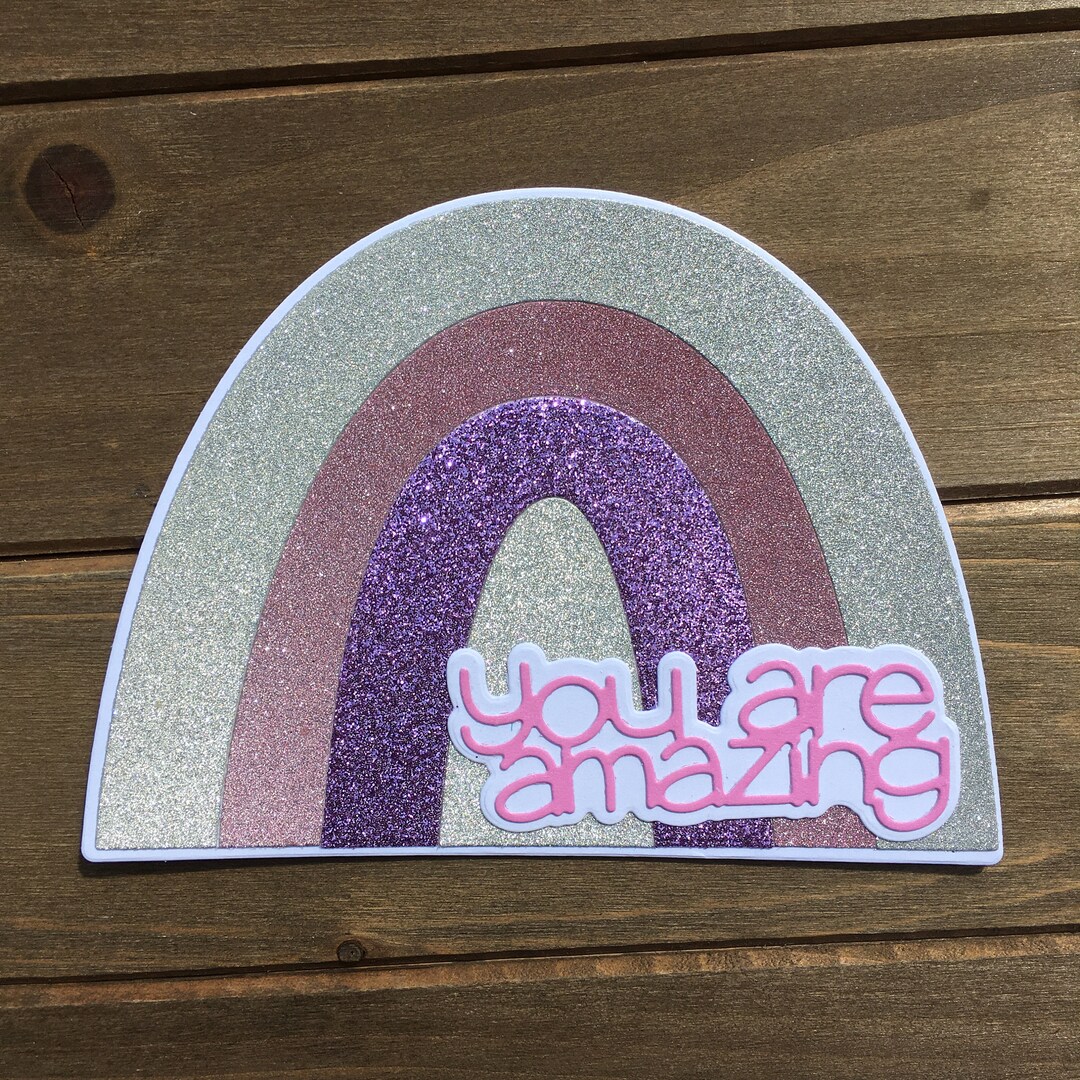 Rainbow Card Rainbow Birthday Rainbow Party Glitter Rainbow - Etsy