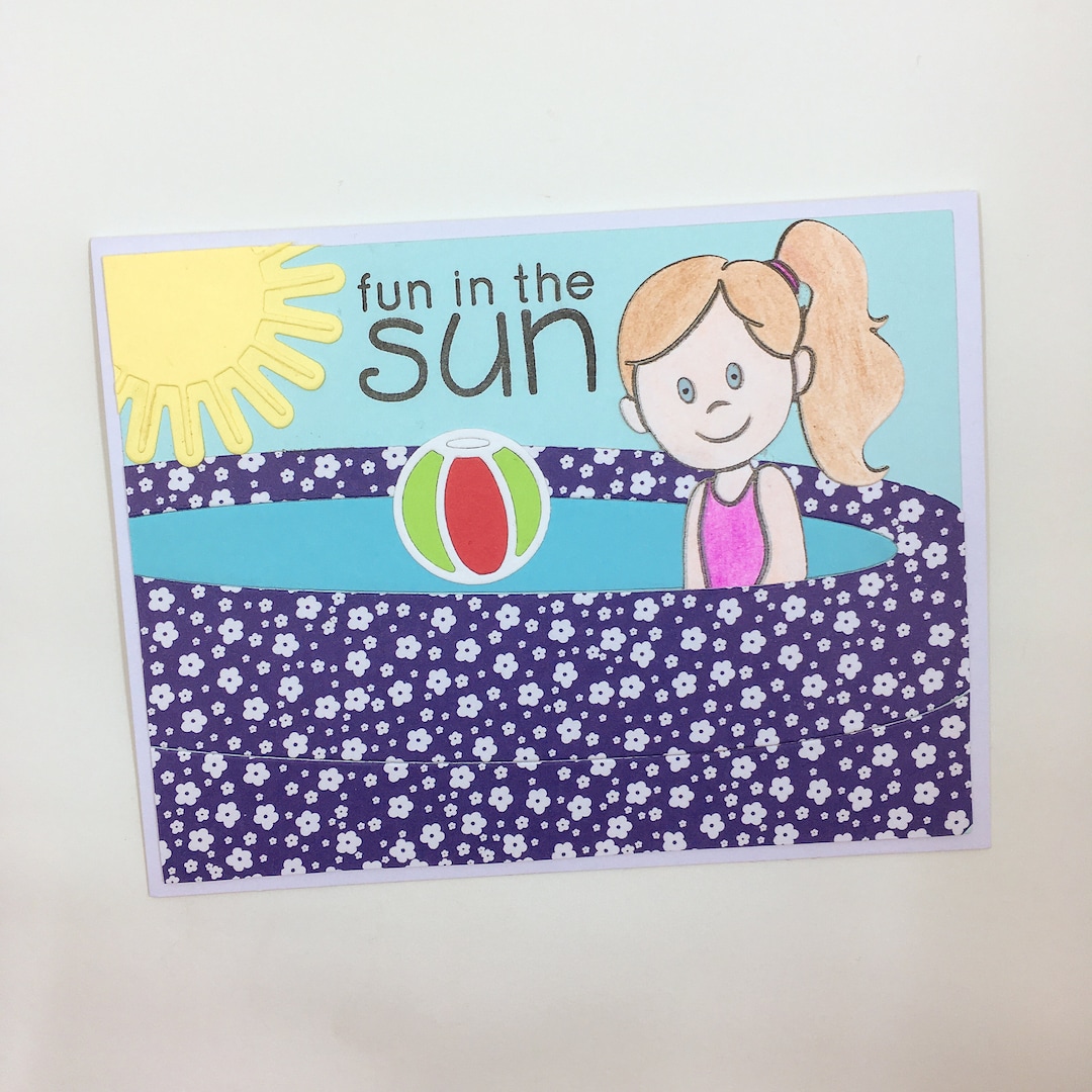 Pool Party Card, Summer Birthday Card, Summer Pool Party, Pool Party ...