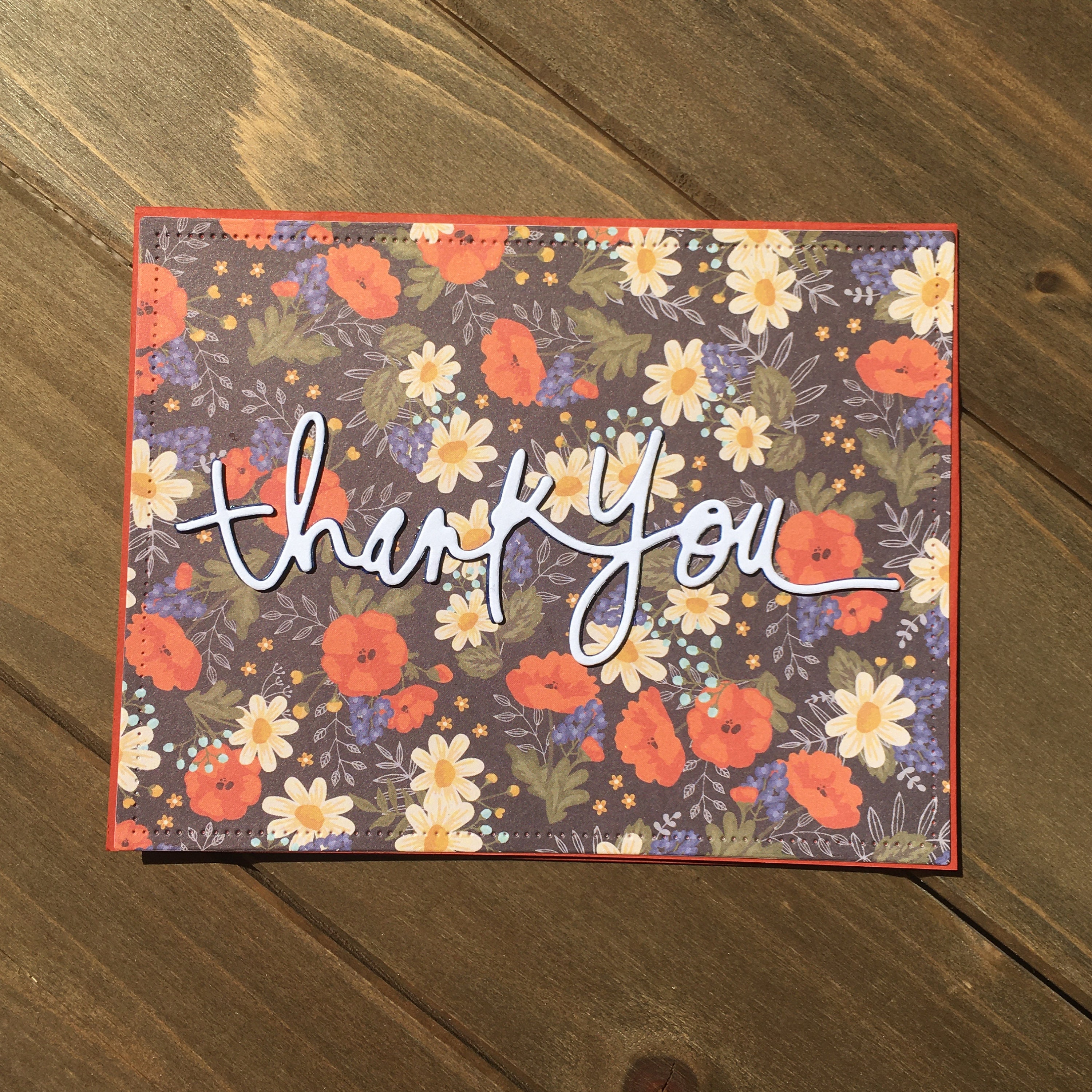 Thank You Card, Fall Thank You Card, Floral Thank You Card, Fall ...
