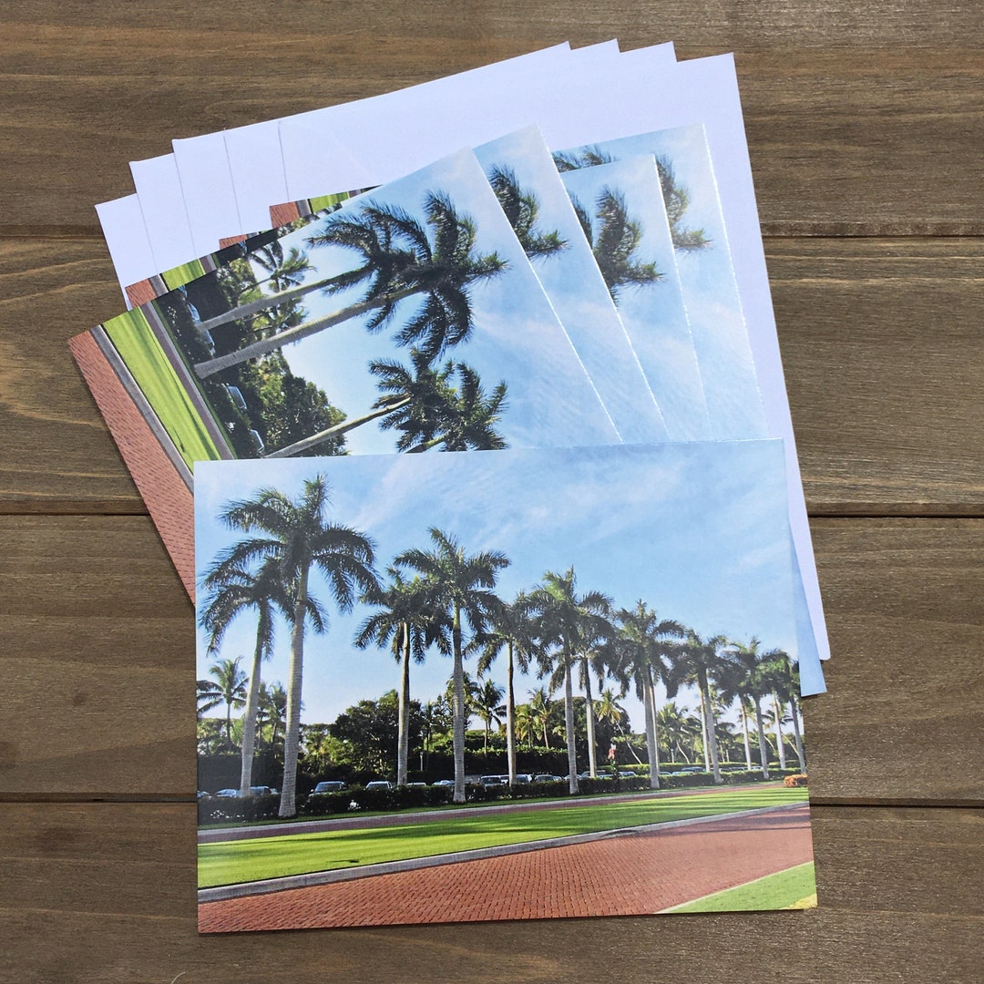 Palm Tree Note Cards, Flat Note Cards, Summer Themed Card, Flat Cards ...