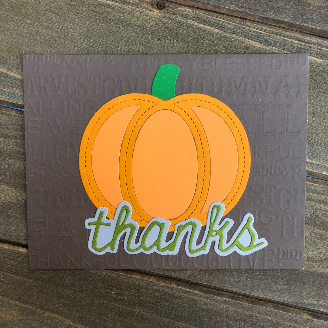 Fall Pumpkin Card, Thanks Pumpkin Card, Thank You Card, Teacher Card ...