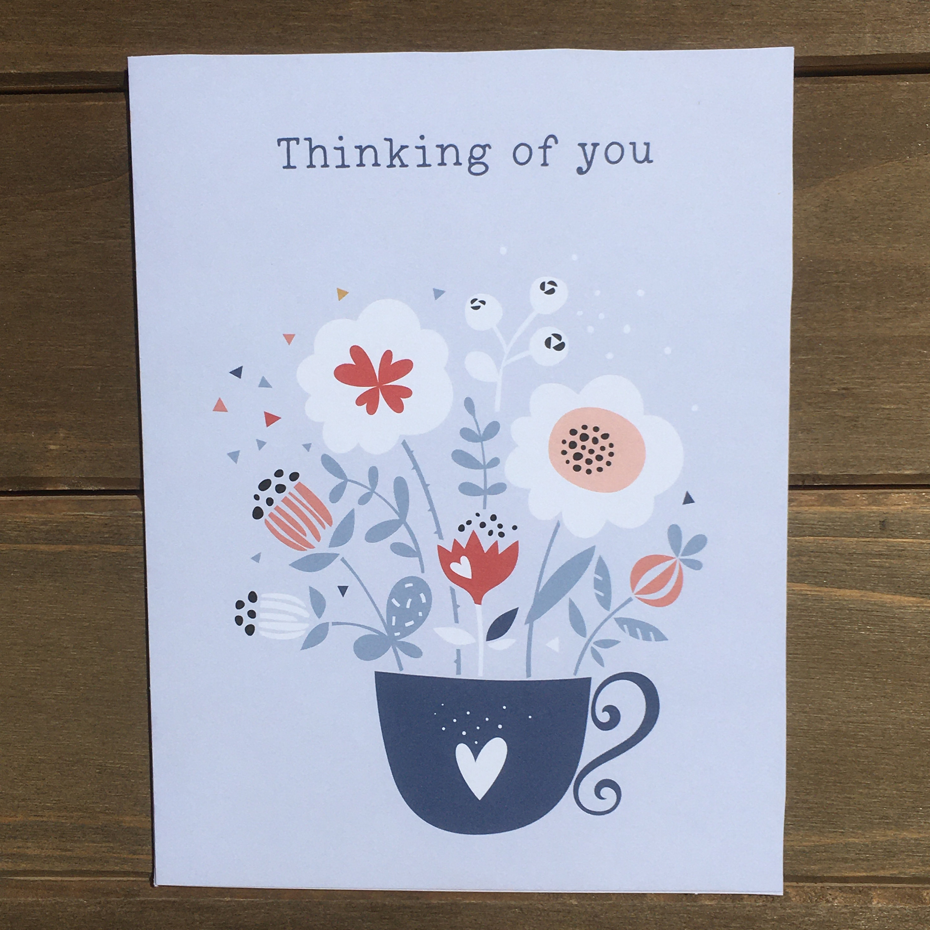 Teacup Card, Tea Party Card, Tea Party Shower, Thinking of You Card ...