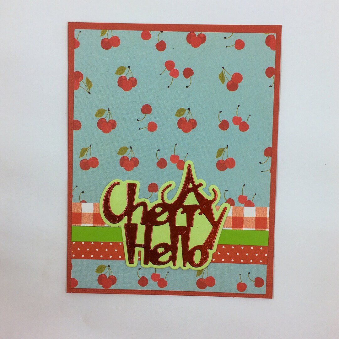 A Cherry Hello Hello Card Thinking of You Card Cherry Card - Etsy