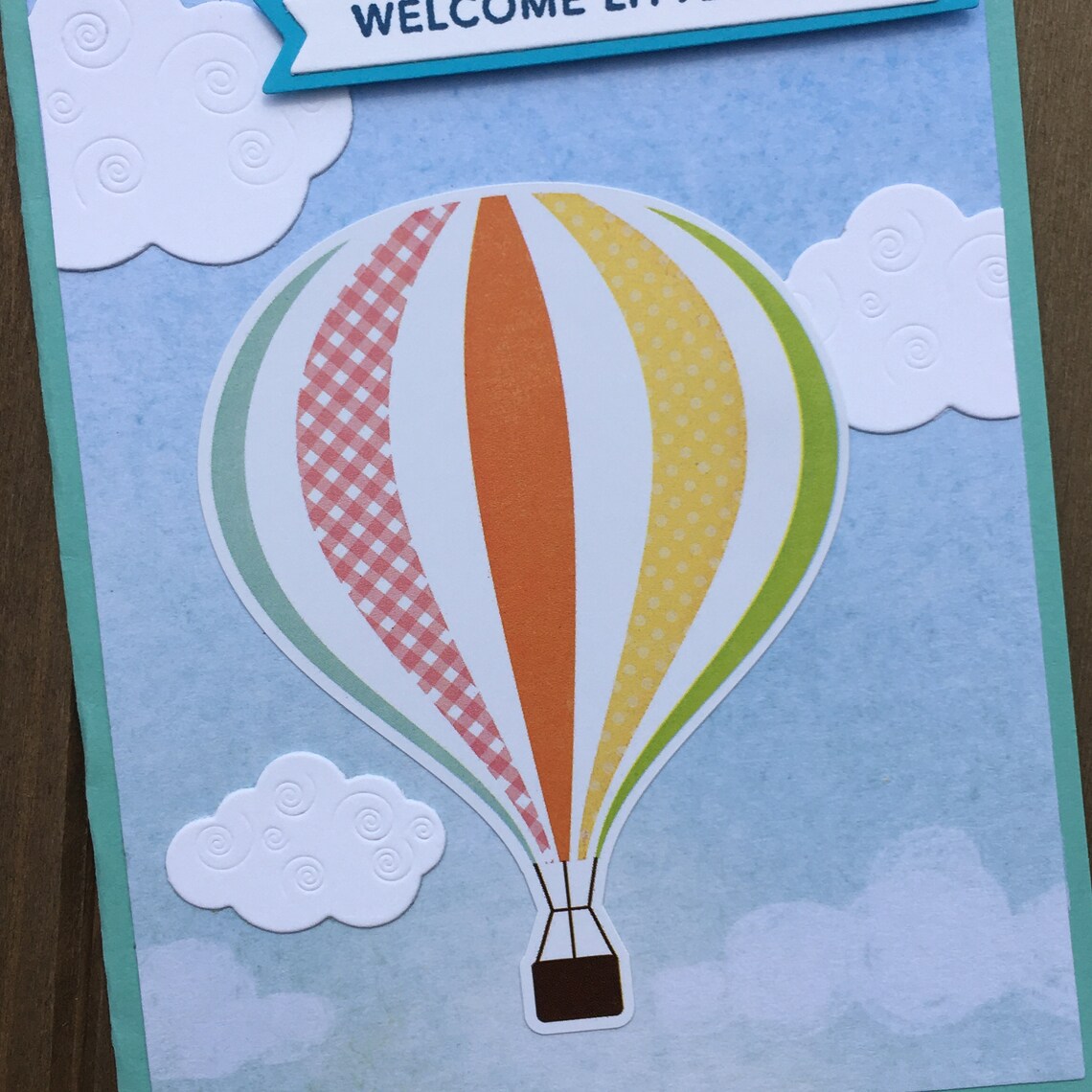 Hot Air Balloon Card New Baby Card Baby Boy Card up up and | Etsy