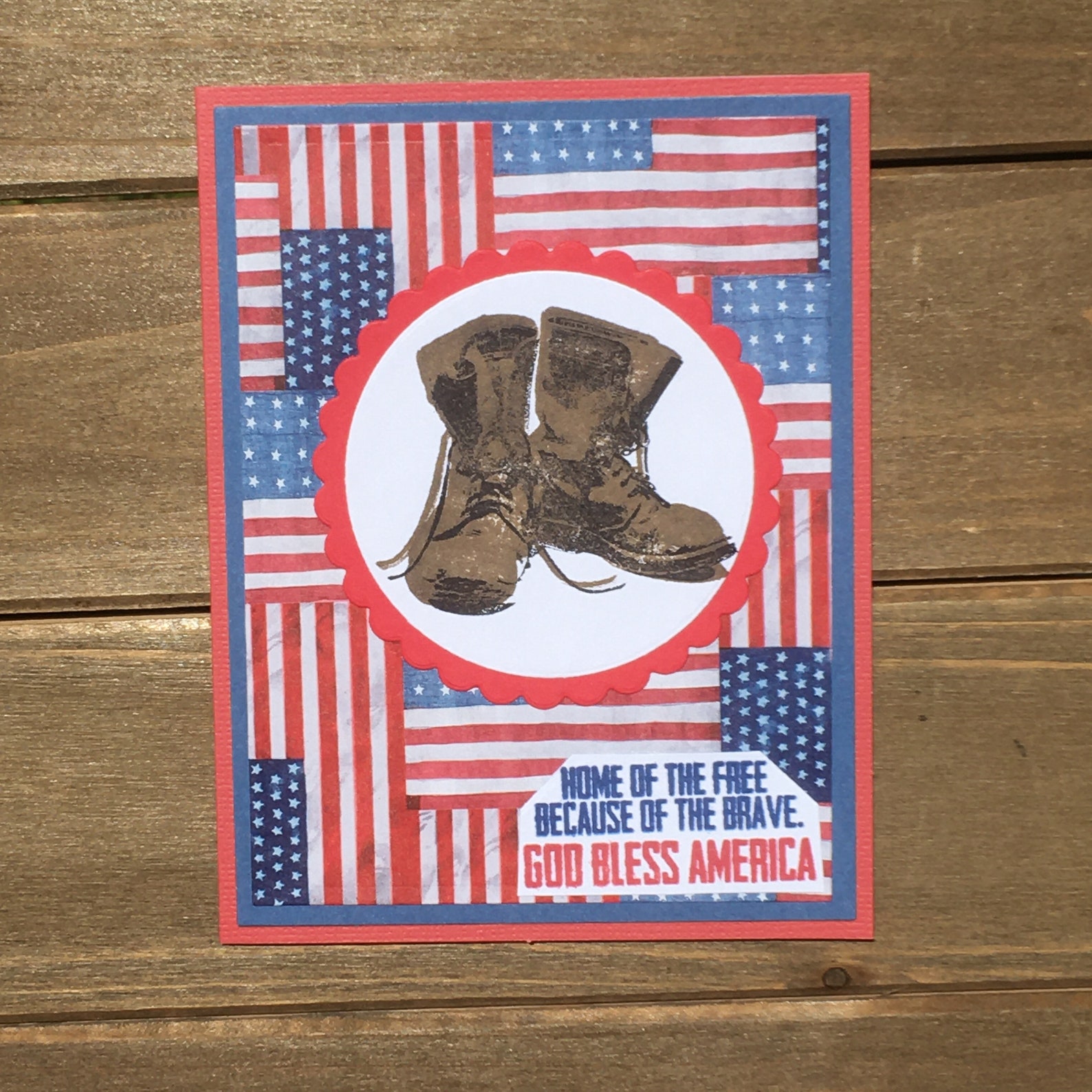 Troops Card, Military Support Card, Care Package Card, 4th of July Card ...