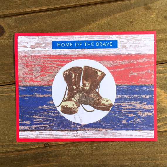 Troops card military support card care package card 4th of | Etsy