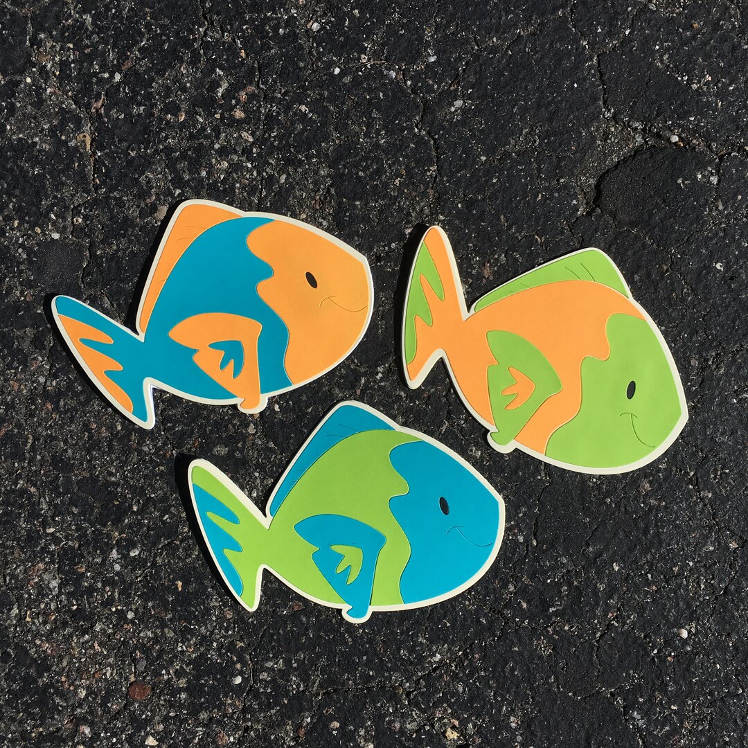 Tropical Fish Card, Fish Shaped Card, Fisherman Card, Tropical Card ...