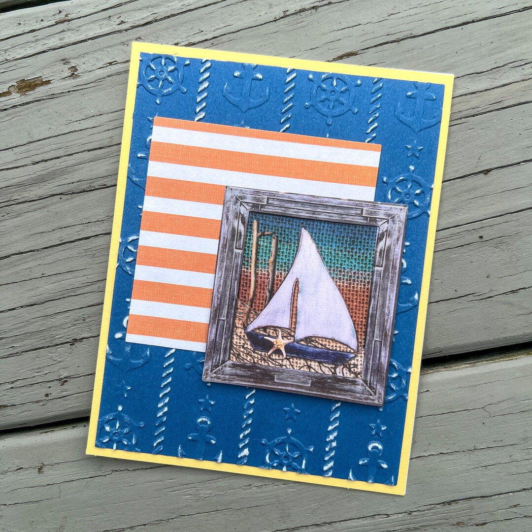Boat Card, Boat and Anchors, Summer Card, Nautical Card, Summer Time ...