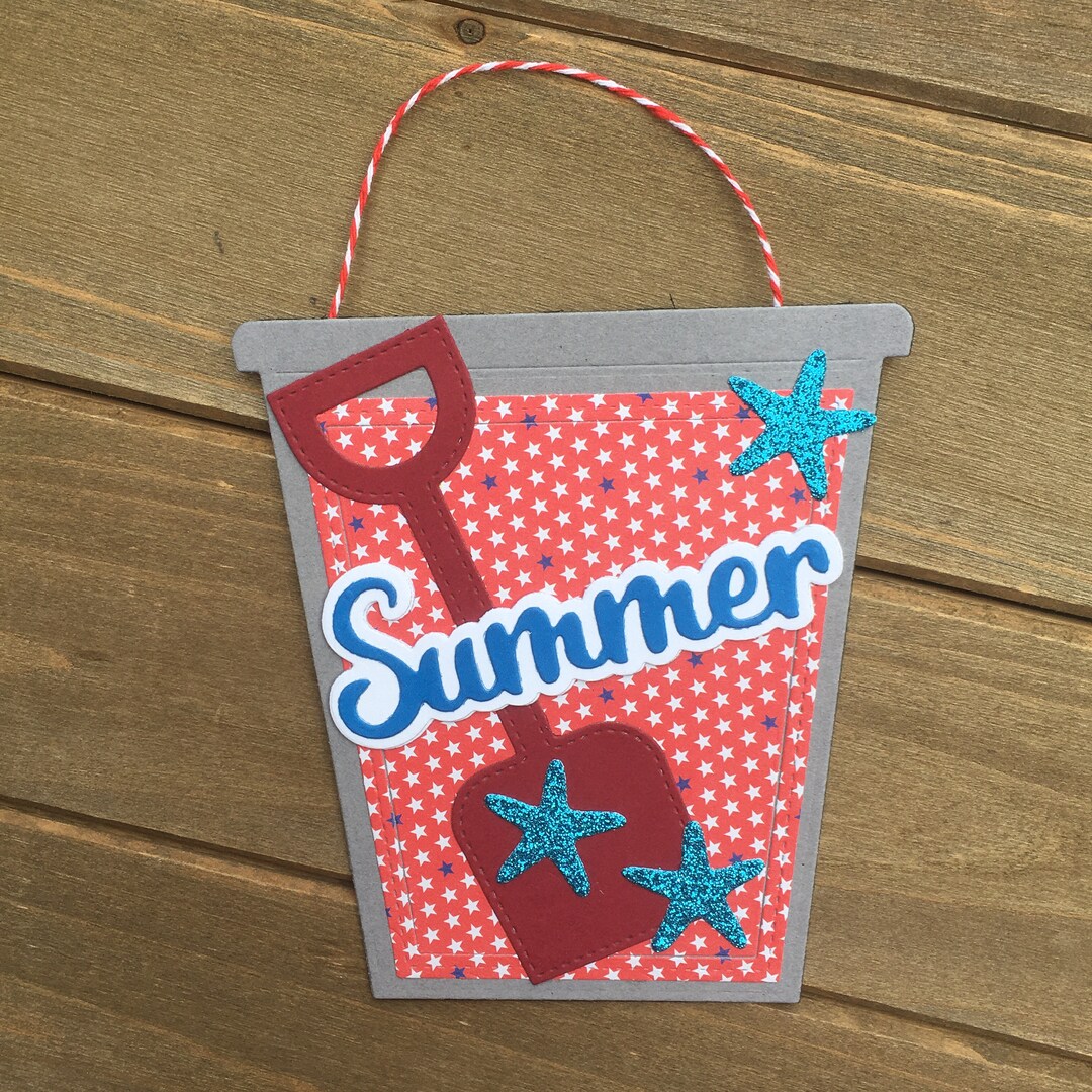 Summer Pail Card Beach Day Card Summer Scrapbook - Etsy