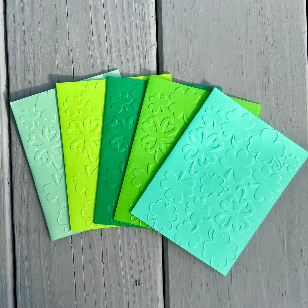 Shamrock Cards, 4 Leaf Clover Card Sets, Bulk Shamrock Cards, 5 Pack ...