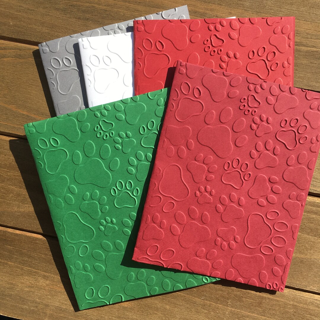Paw Prints Card Set, 5 Pack Cards, Paw Print Cards, Pet Lover Gift, Pet ...