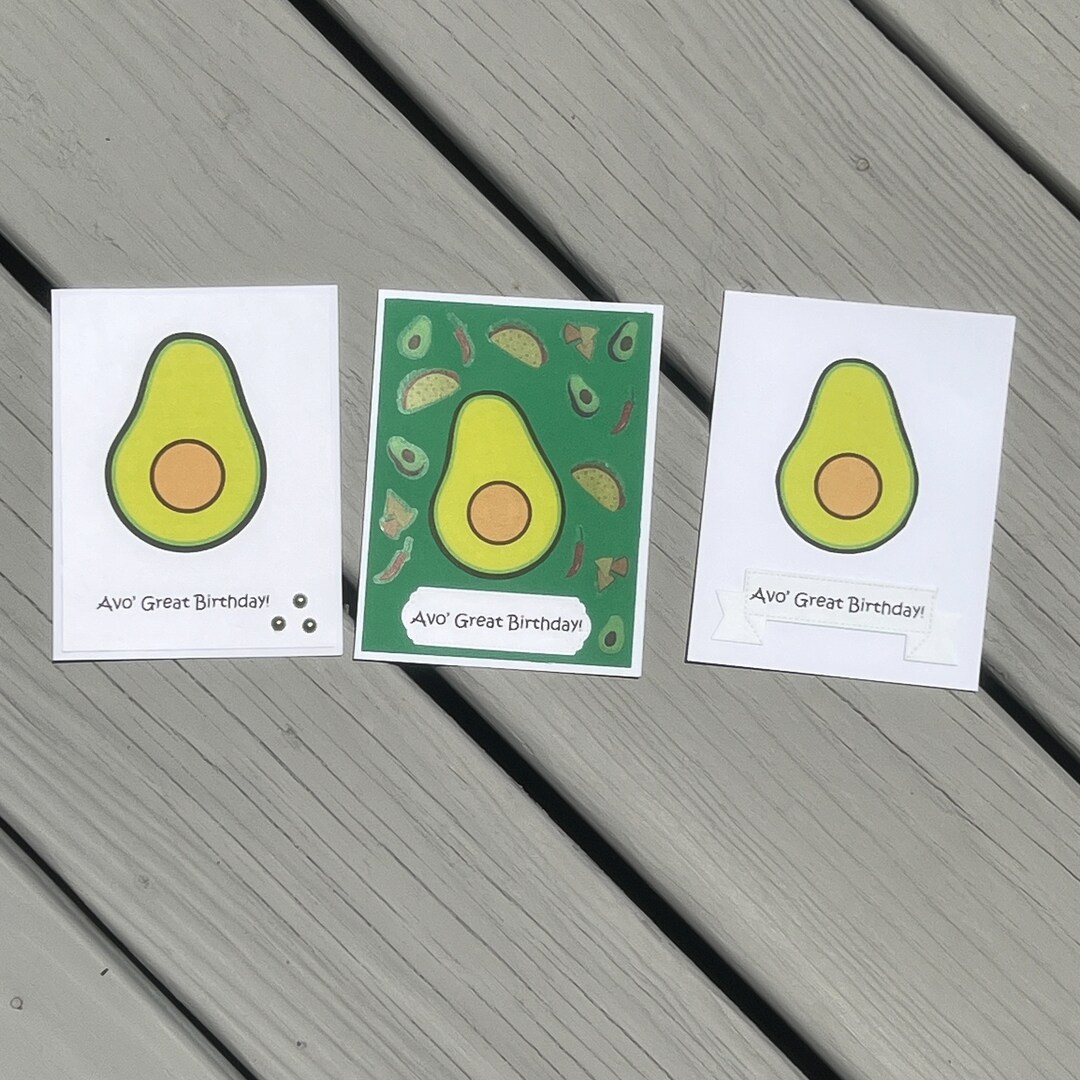 Avocado Card, Avocados, Birthday Card, Avocado Birthday, Chef Birthday ...