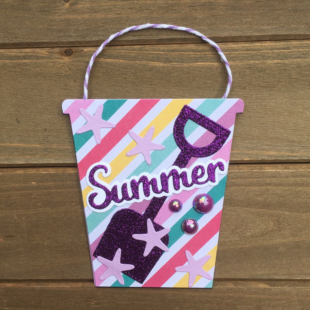 Summer Pail Card Beach Day Card Summer Scrapbook - Etsy